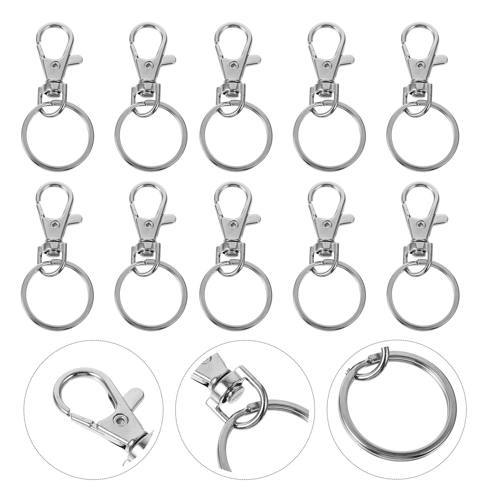WHAMVOX 40 Pcs Rings Key Chain Jewelry Wear Resistant Keychain DIY ...