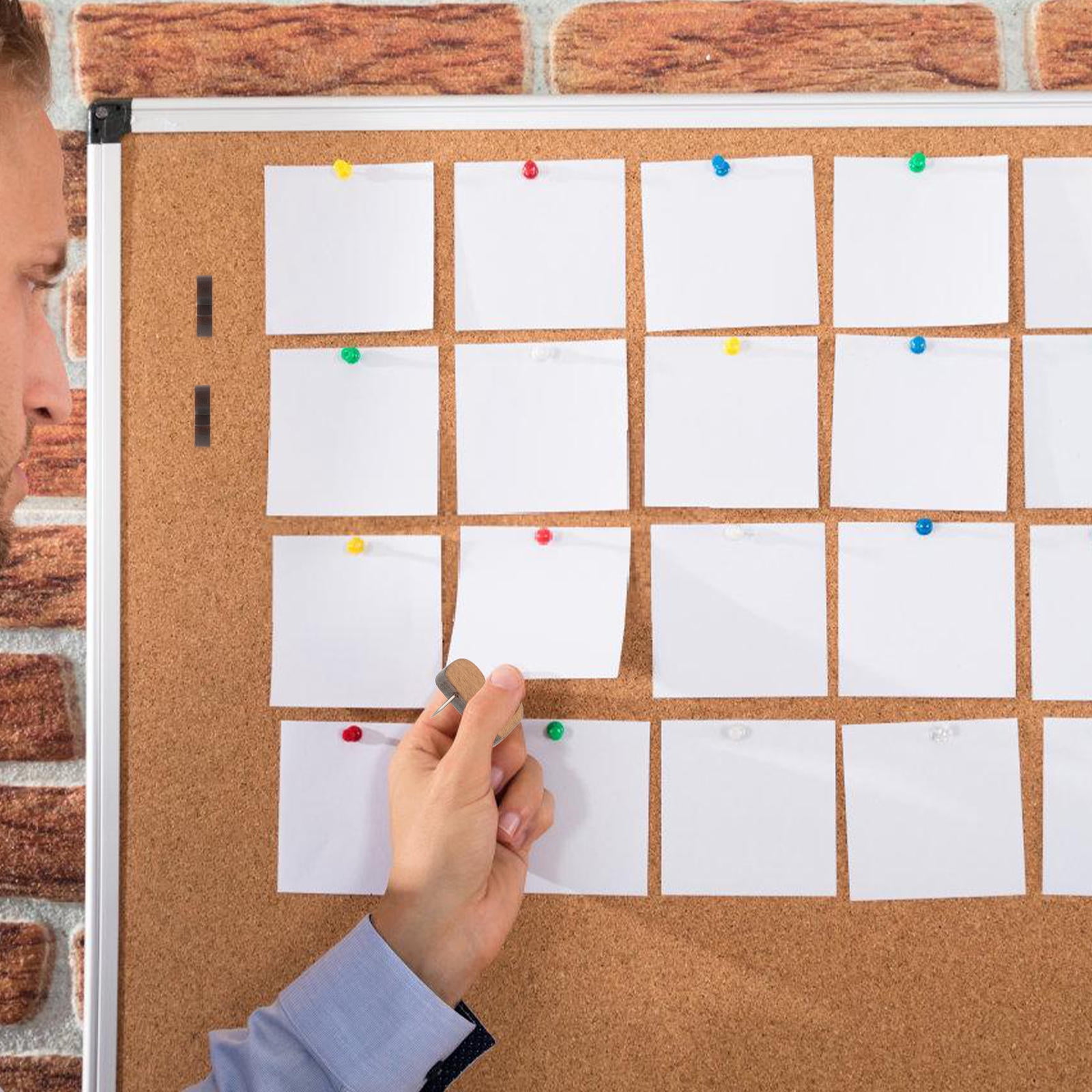 WHAMVOX 40 Pcs Small Hooks for Hanging Pushpin Wooden Thumbtack Office ...