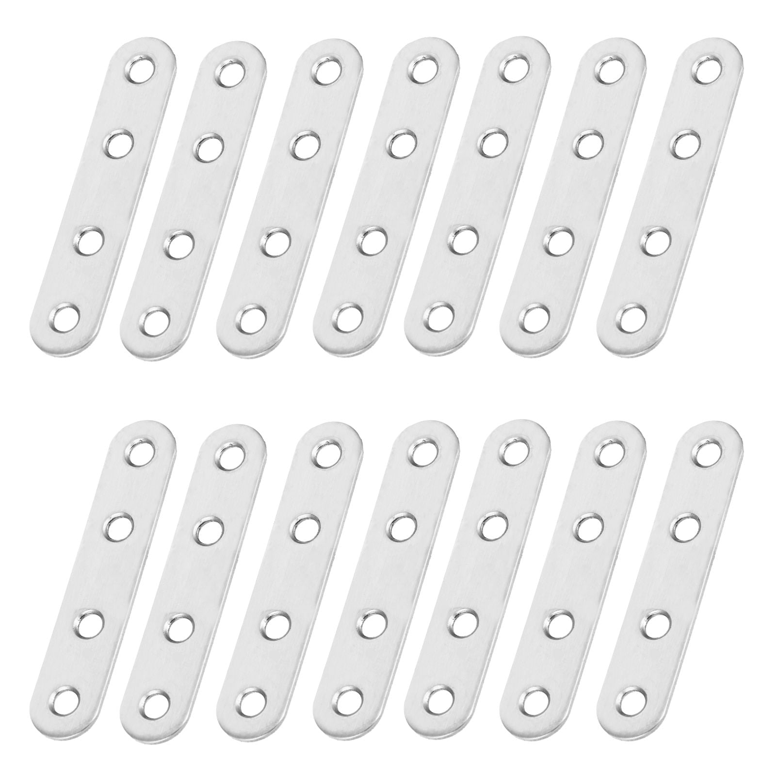 WHAMVOX 40 Pcs Stainless Steel Corner Code Flat Braces Brackets Silver ...