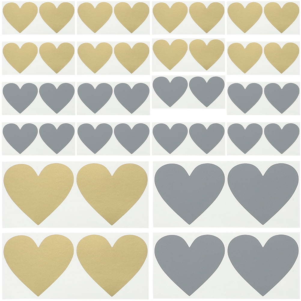 WHAMVOX 40 Pcs Valentines Red Scratch Coated Stickers Postcards ...