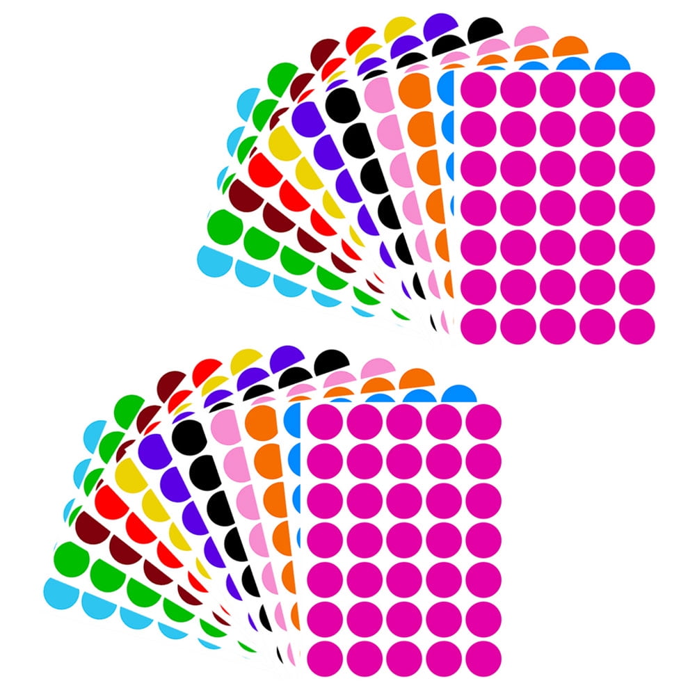 WHAMVOX 420pcs Color Coded Labels Colored Round Stickers Circle Dot ...