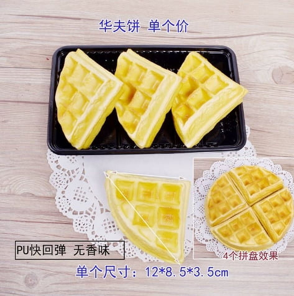 WHAMVOX 4PCS Realistic Fake Food Simulation Waffle Model Mini Waffles ...