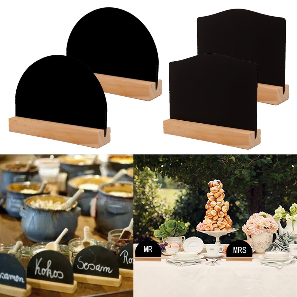 WHAMVOX 4PCS Two Side Blackboard Wooden Display Chalkboards Message ...