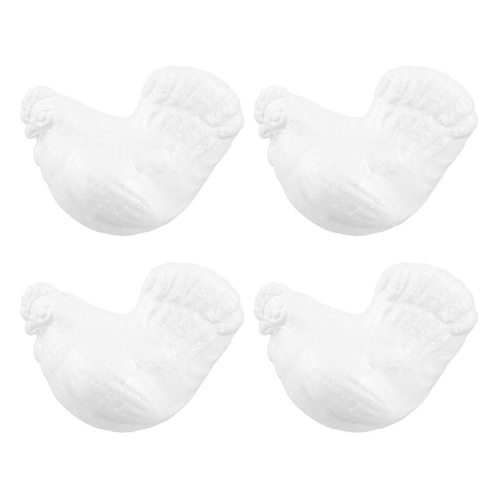 WHAMVOX 4Pcs Foam Hen Shapes Mould 14cm White Chicken Diy Craft ...