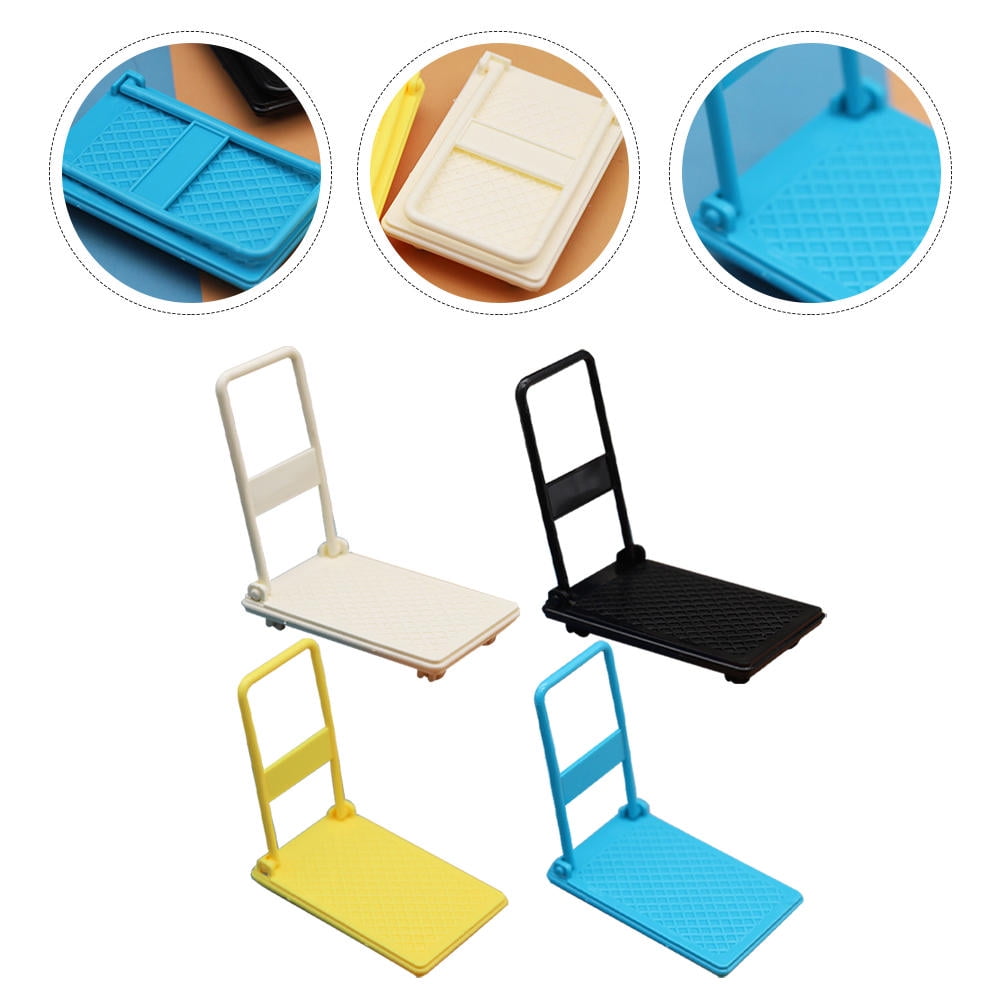 WHAMVOX 4Pcs Mini Trolley Model Doll House Micro Layout Platform ...