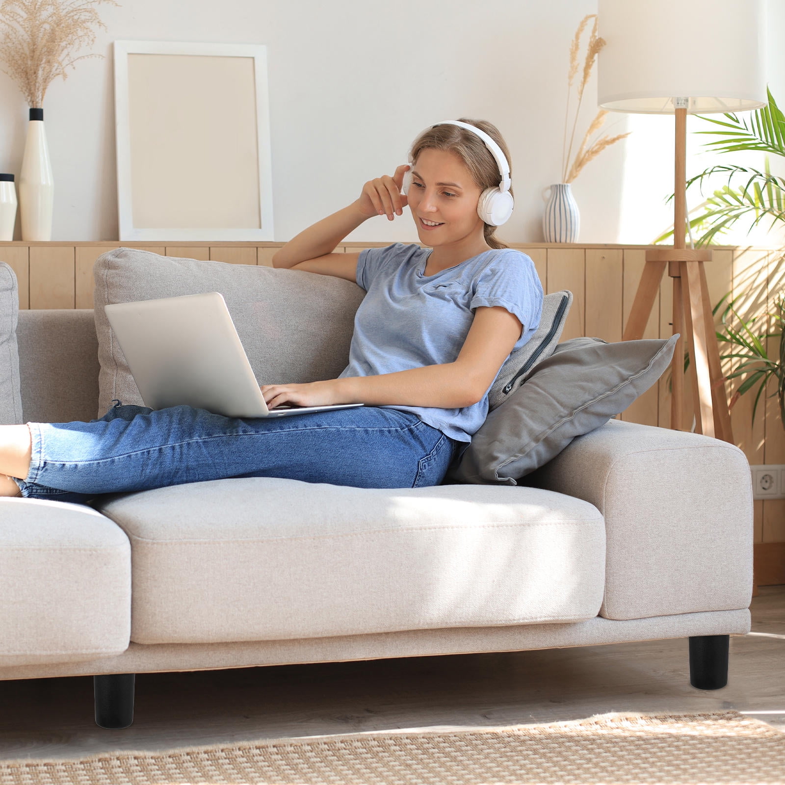 WHAMVOX 4Pcs Sofa Legs Tapered Furniture Legs Plastic Couch Feet Bed ...