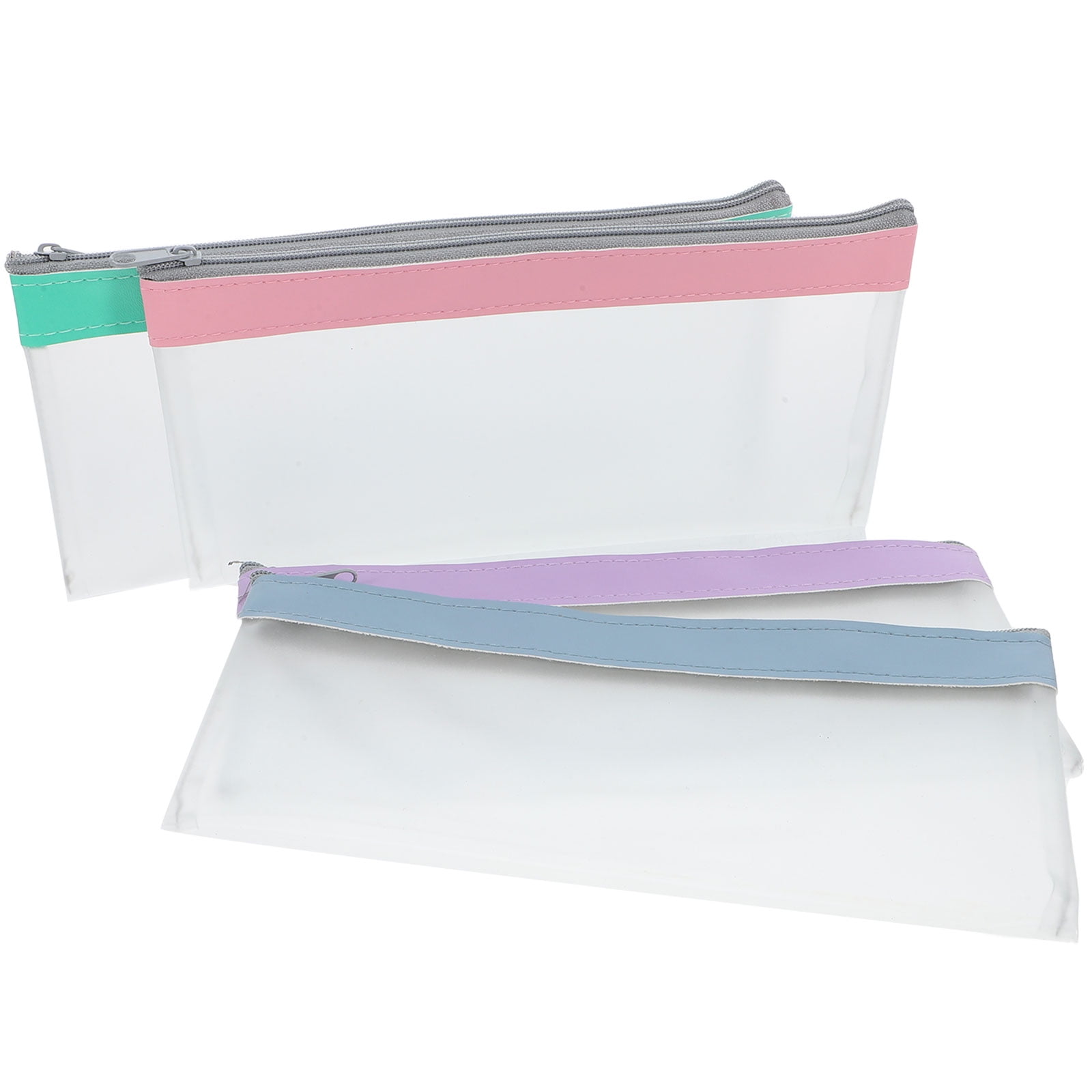 WHAMVOX 4Pcs Transparent Money Pouch for Cash Storage Pink Rectangular ...