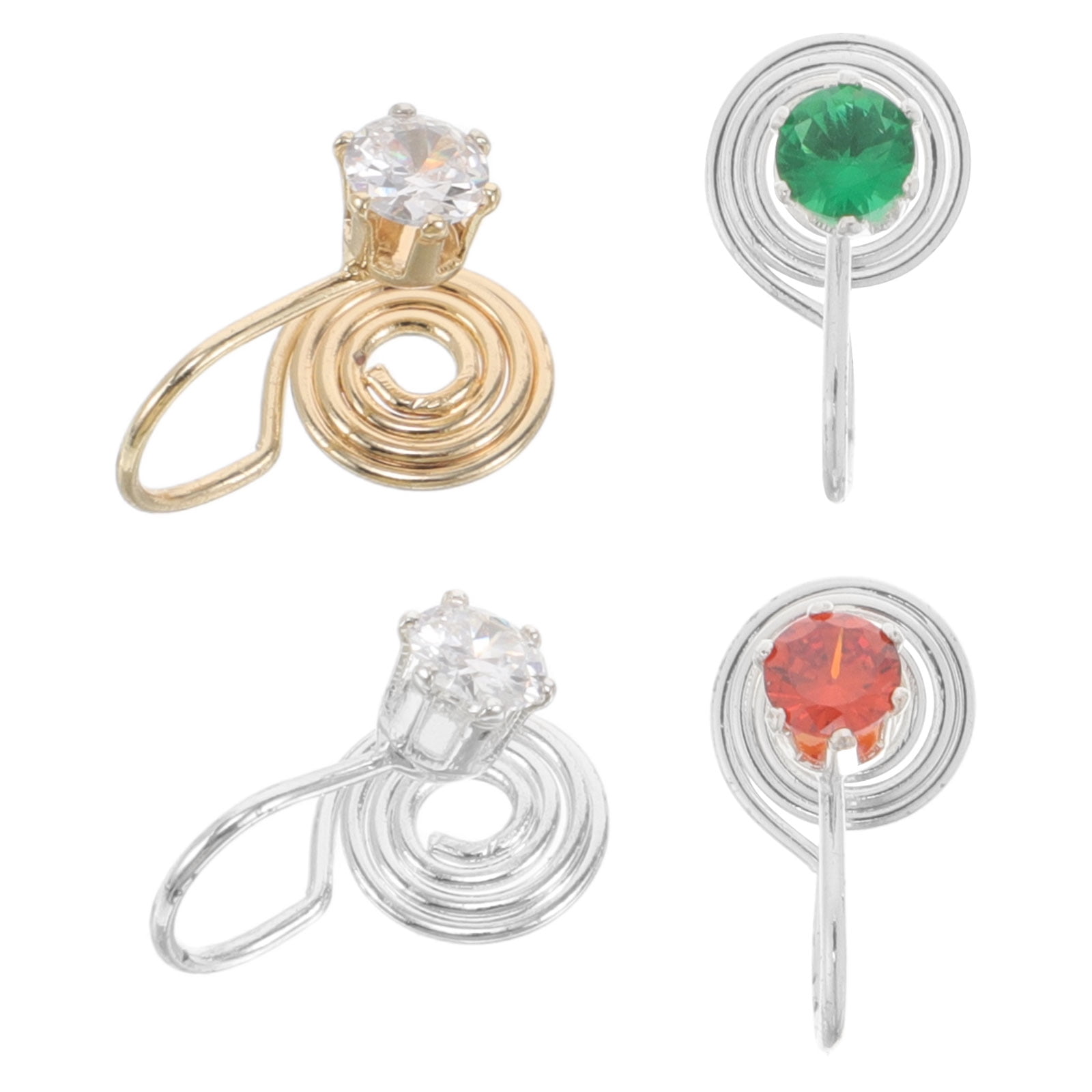 WHAMVOX 4Set Fairy Ear Cuffs Sparkling Ear Cuffs Silver Gold White ...