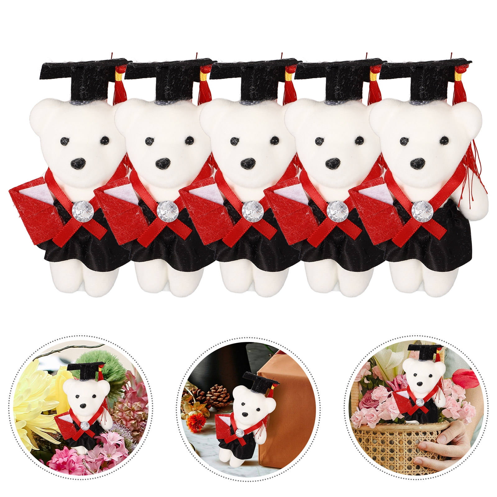 WHAMVOX 4Set Graduation Decorations Foam Non Woven Fabrics Bear Shape ...