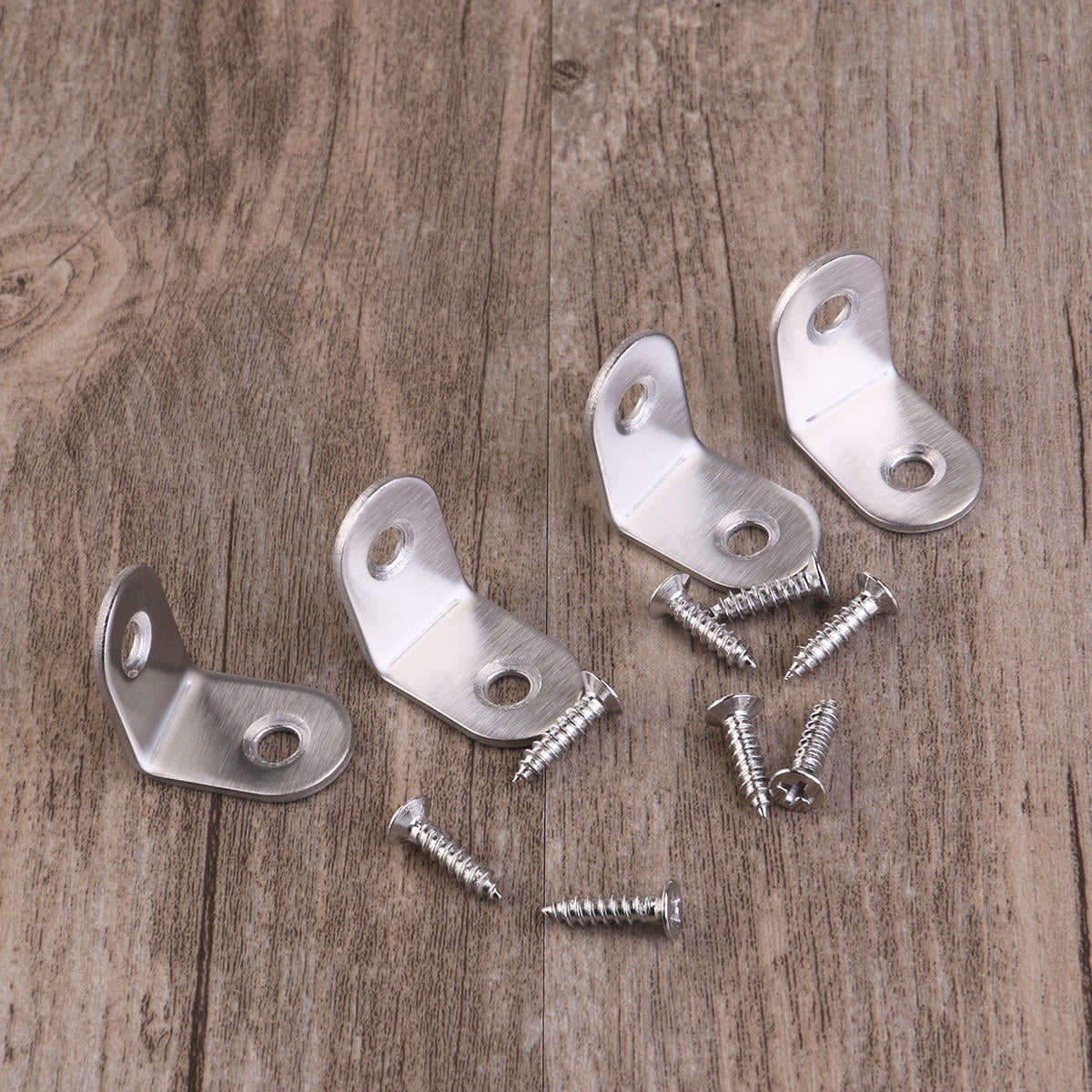 WHAMVOX 4pcs 2mm Stainless Steel 90 Degree Angle Bracket with 8pcs 16mm ...