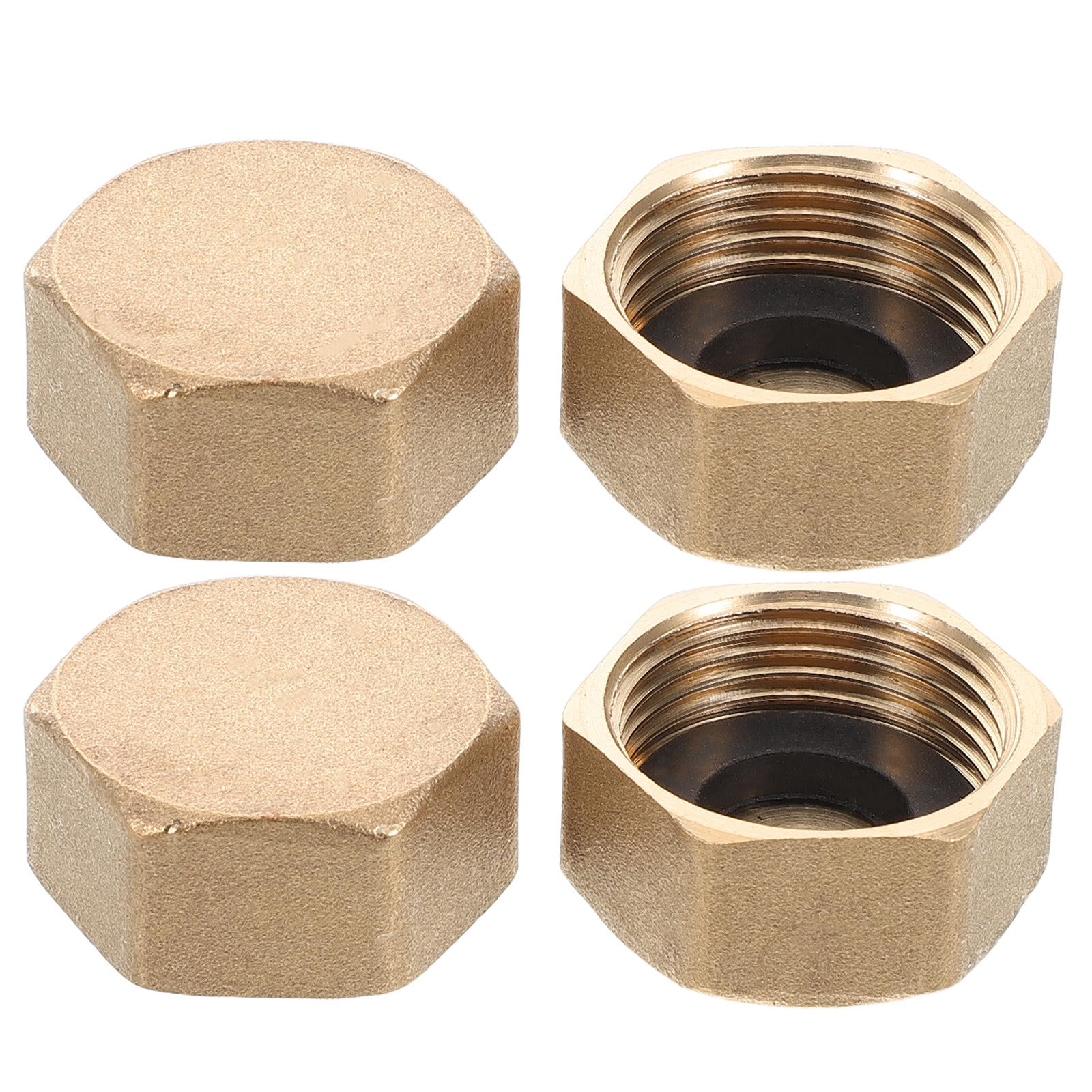 WHAMVOX 4pcs 3/4 Inch Brass Female Pipe Cap Set 3/4 Inch Lumbing ...