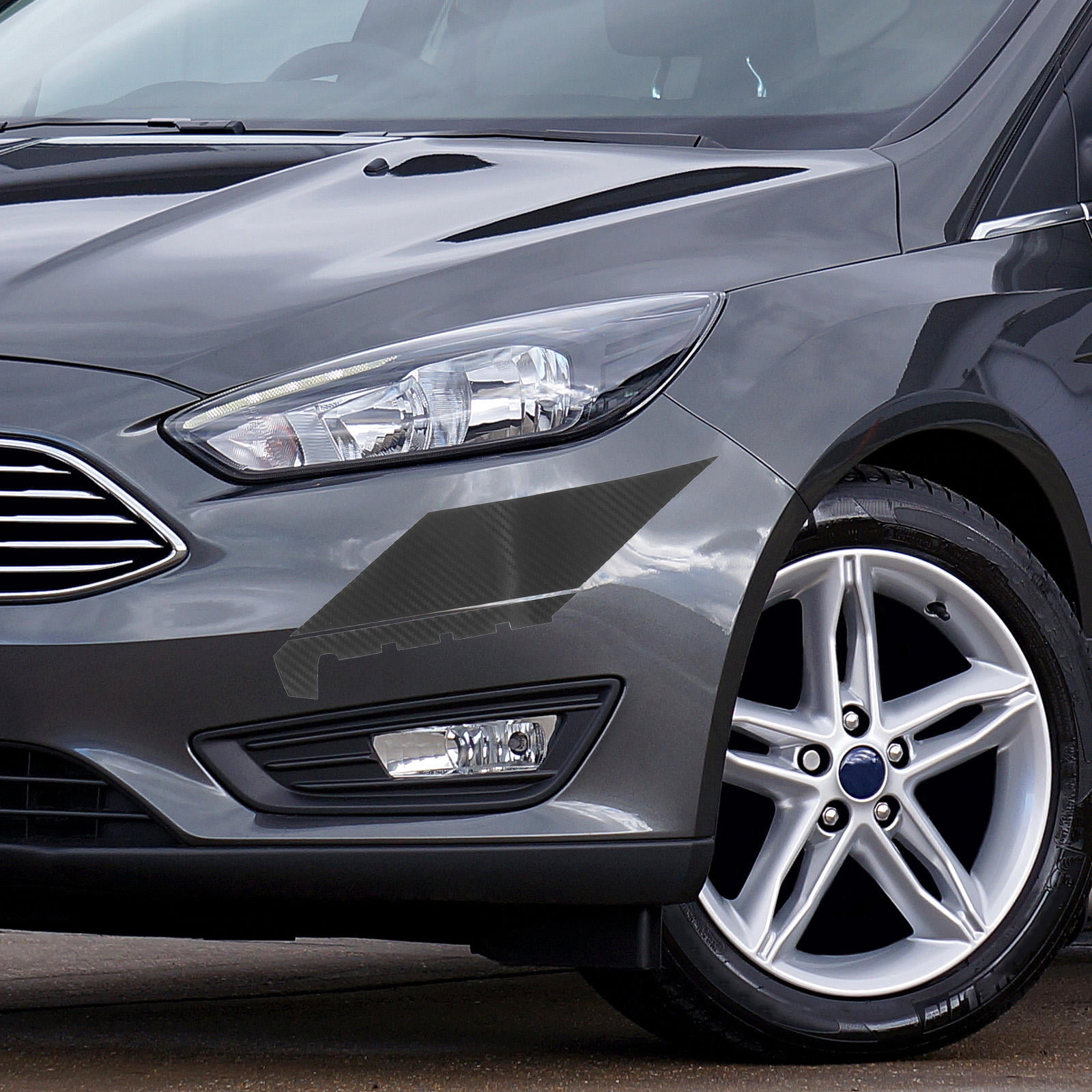 WHAMVOX 4pcs Carbon Fiber Pattern Hood Decal Stickers For Vehicle Car ...