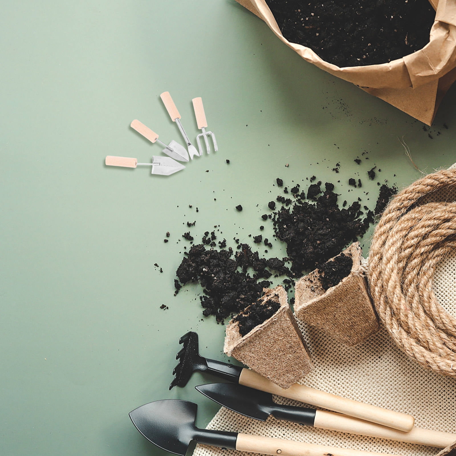 WHAMVOX 4pcs Dollhouse Rakes Tools Miniature Rakes Shovels Toys Zen ...