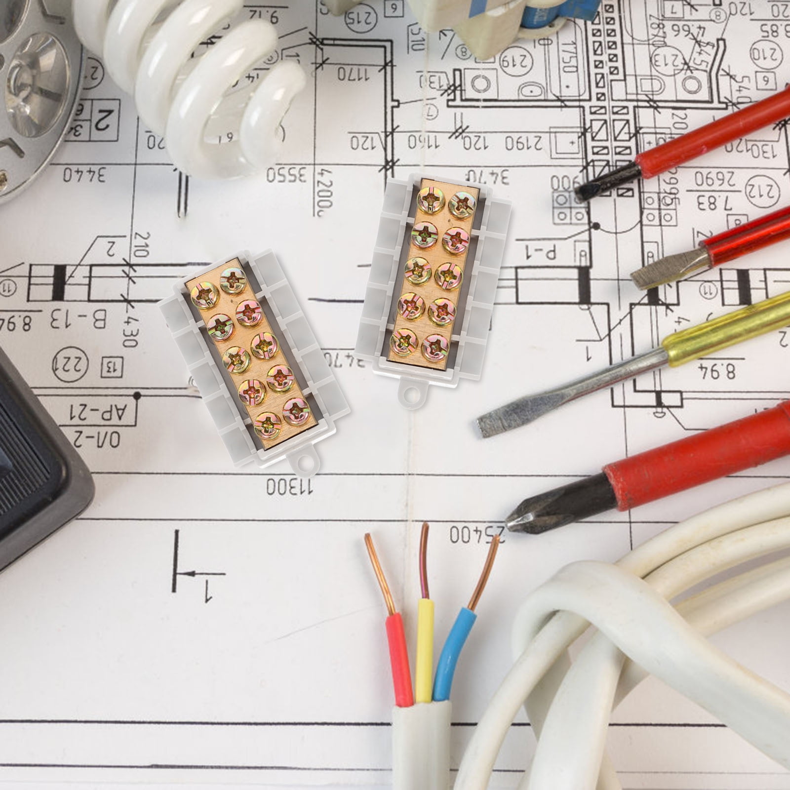 WHAMVOX 4pcs Fixed Connector Block Quick Install Electrical Terminal ...