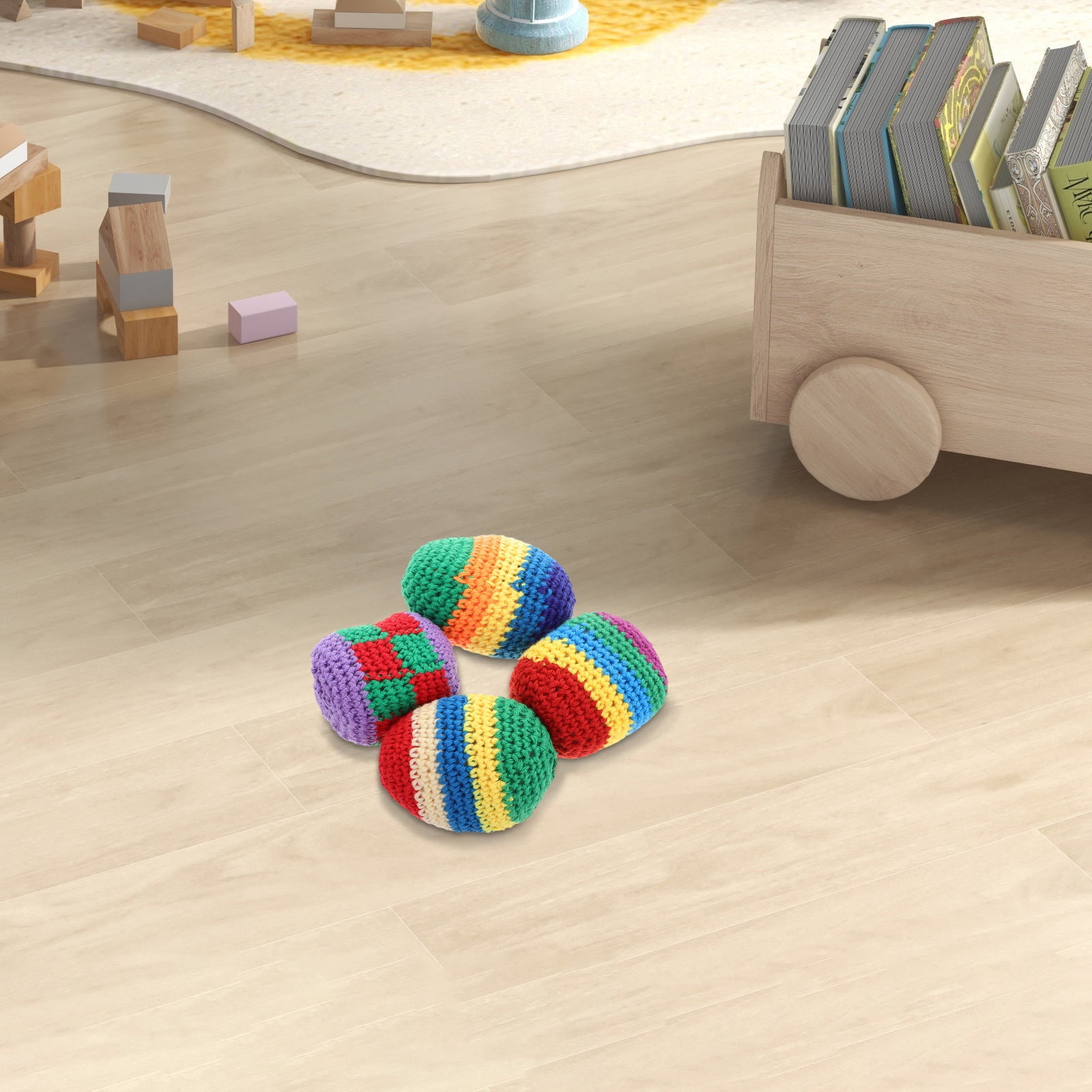 WHAMVOX 4pcs Knit Juggling Balls Multicolored Crochet Kick Sack Crochet ...