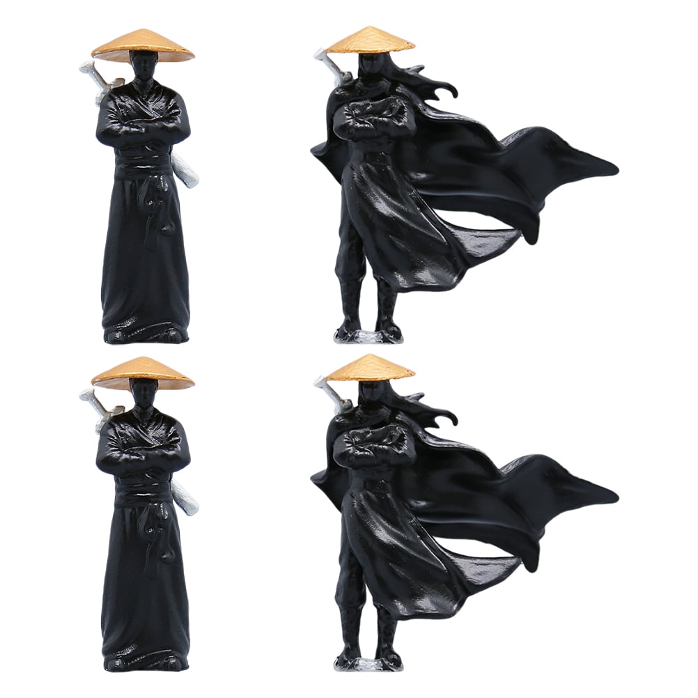 WHAMVOX 4pcs Mini Landscape Ancient Theme Warriors Figurines Plastic ...