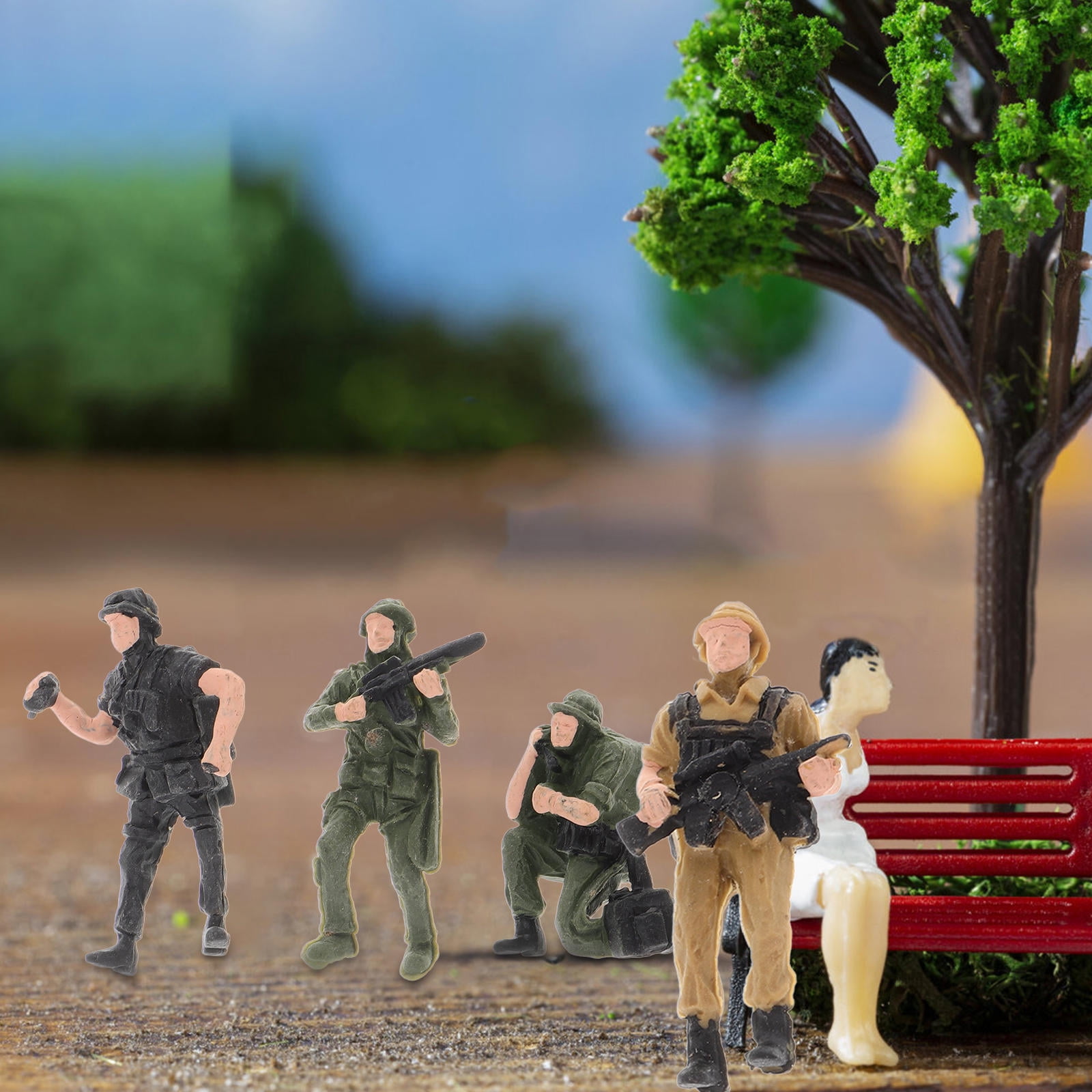 WHAMVOX 4pcs Mini Soldier Model Soldier Toy Mini Soldier Decors Action ...