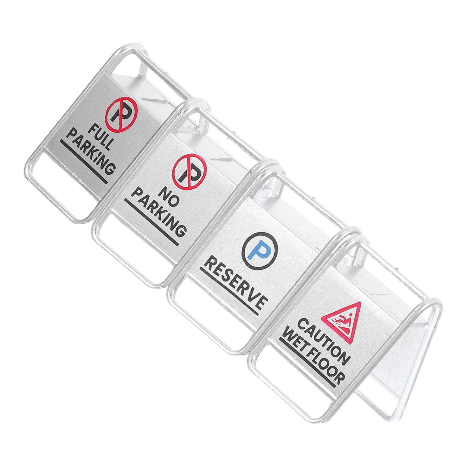 WHAMVOX 4pcs Mini Traffic Signs Set For Kids Simulation Traffic Notice ...