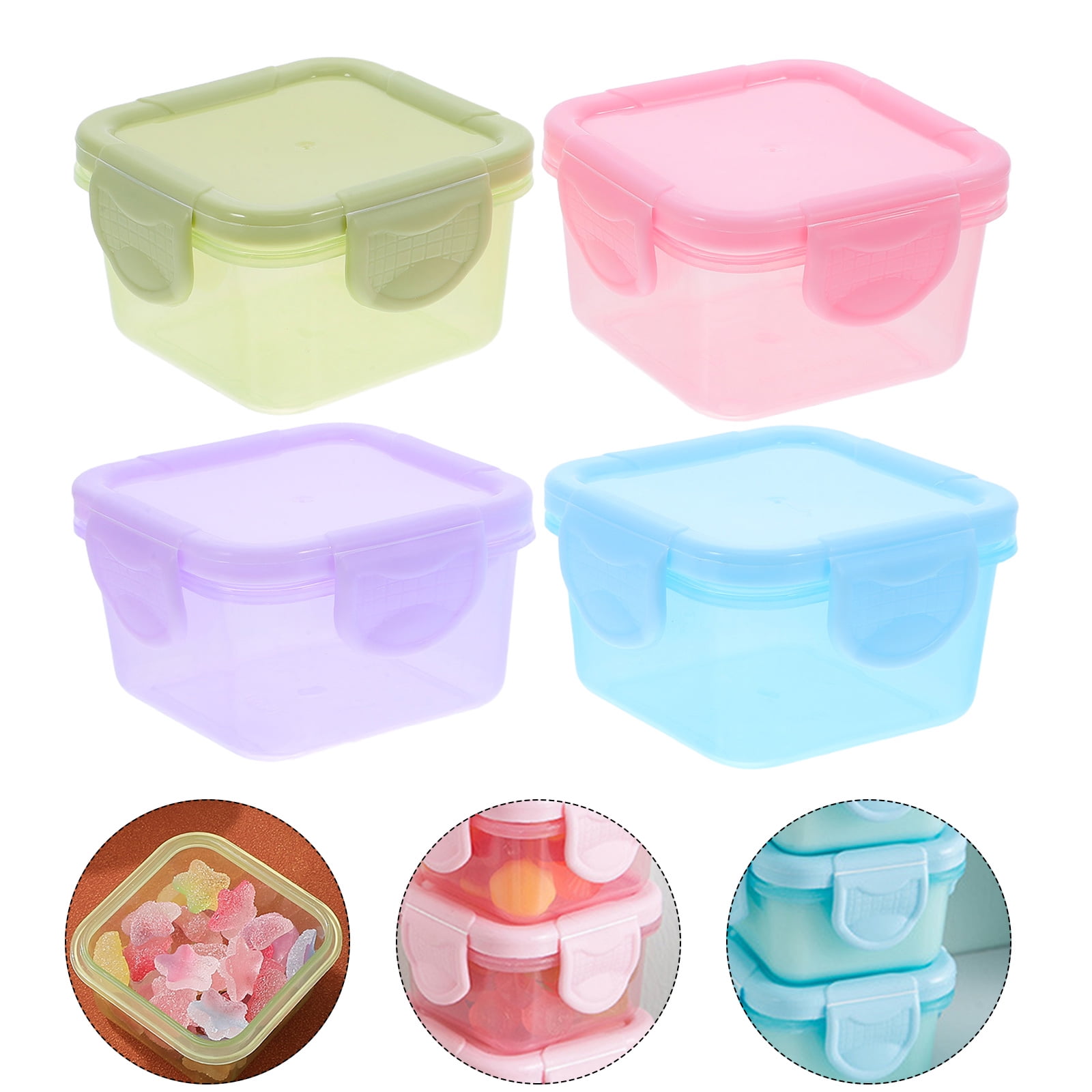 WHAMVOX 4pcs Portable Freezer Containers With Lids Compact Snack ...