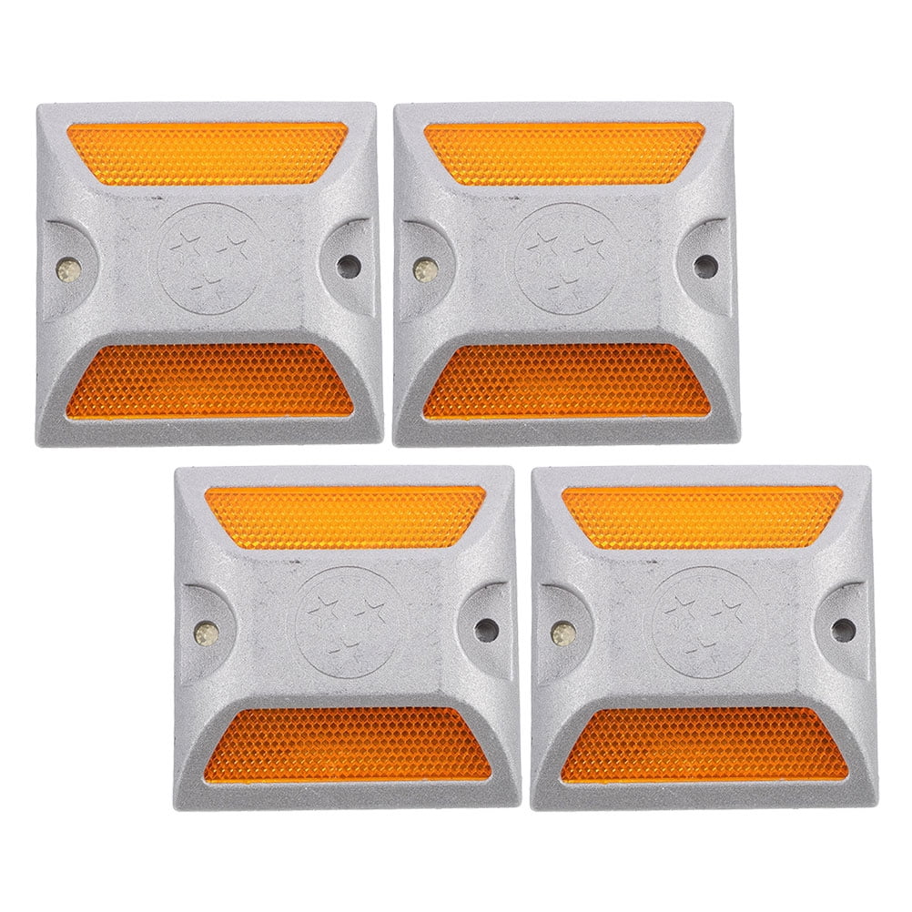 WHAMVOX 4pcs Reflective Aluminum Road Markers Pavement Studs Road ...