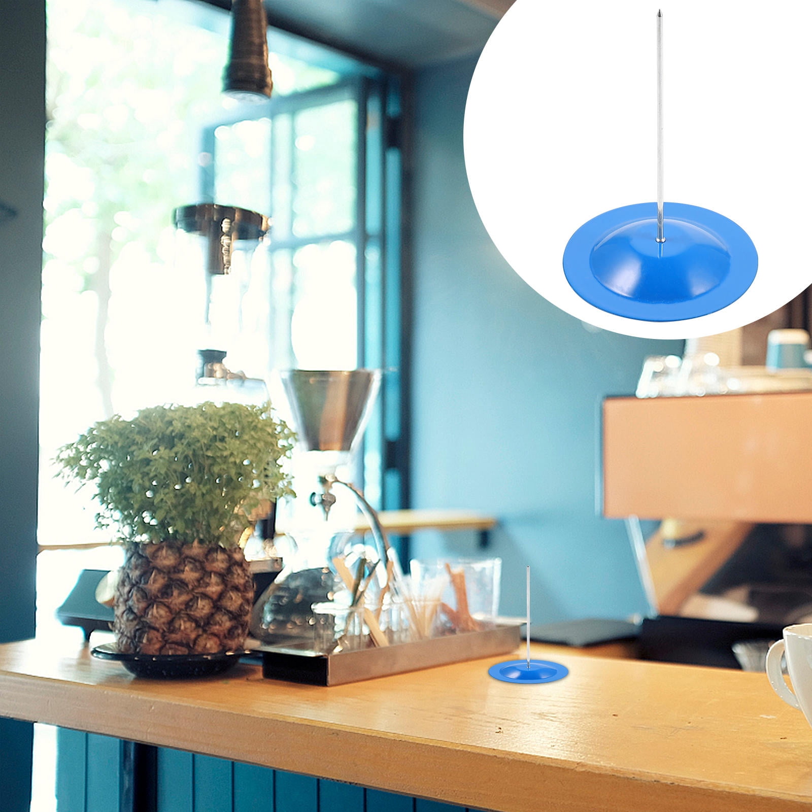 DECORNIJIA Holding Receipts Receipt Fork Stainless Steel Blue 4Pcs ...