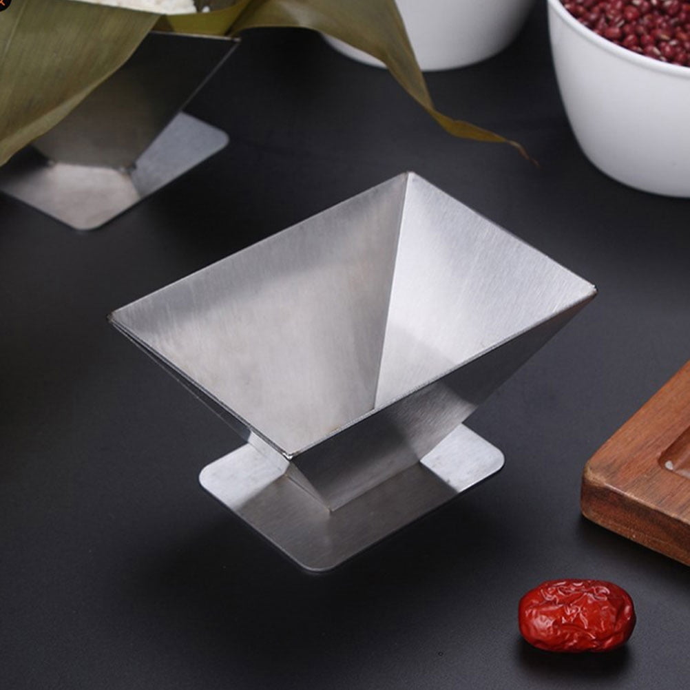 WHAMVOX 4pcs Rice Dumpling Molds Stainless Steel Pyramid Mold for ...