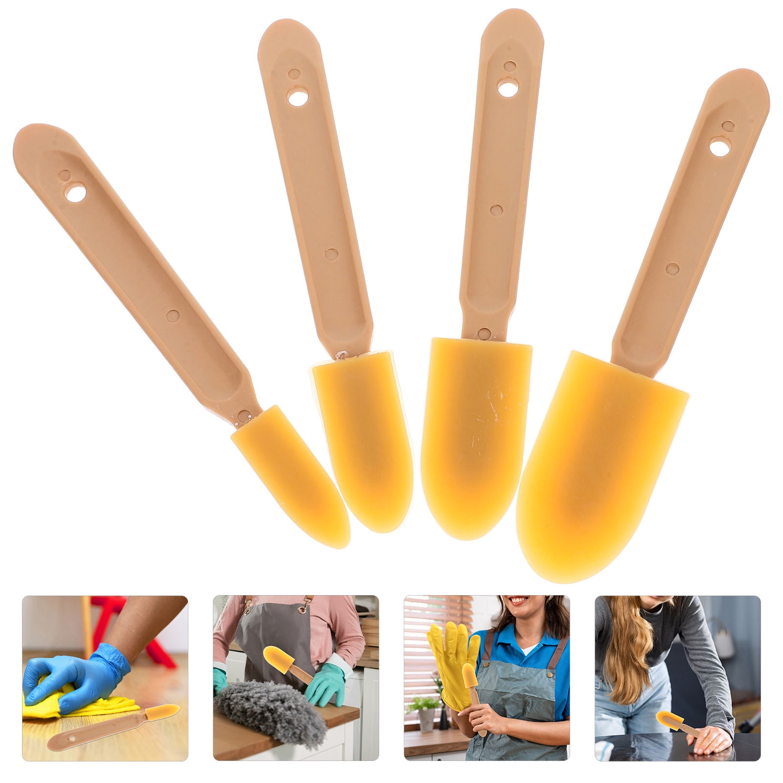 WHAMVOX 4pcs Rubber Reusable Sealant Spatula Spreader Silicone Caulk ...