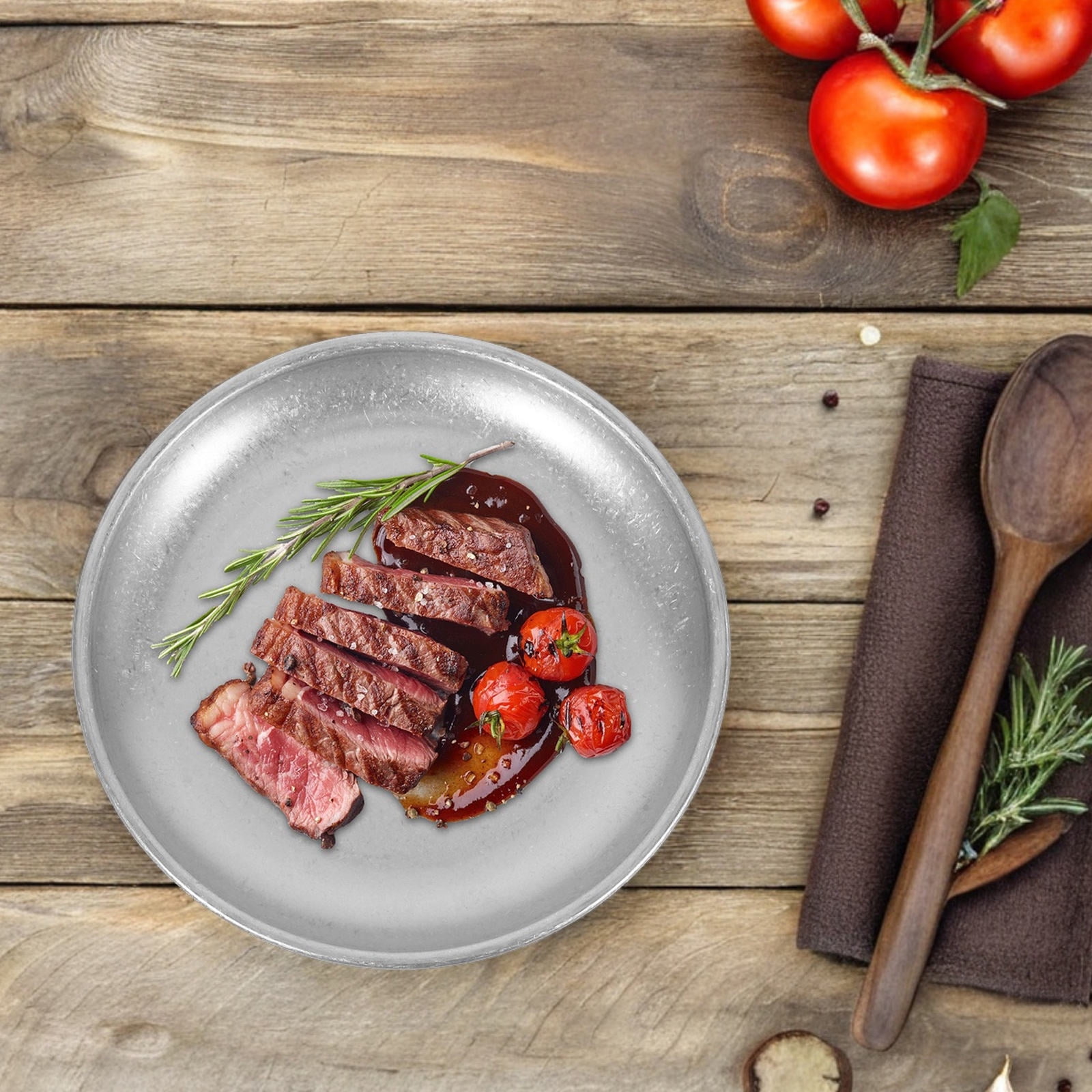 WHAMVOX 4pcs Stainless Steel Round Tray 5.5 Inch Bar Serving Tray ...