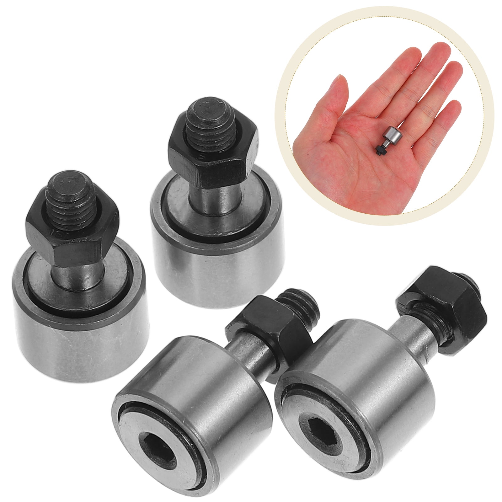WHAMVOX 4pcs Steel Cam Follower Needle Roller Bearing Replacement Track ...