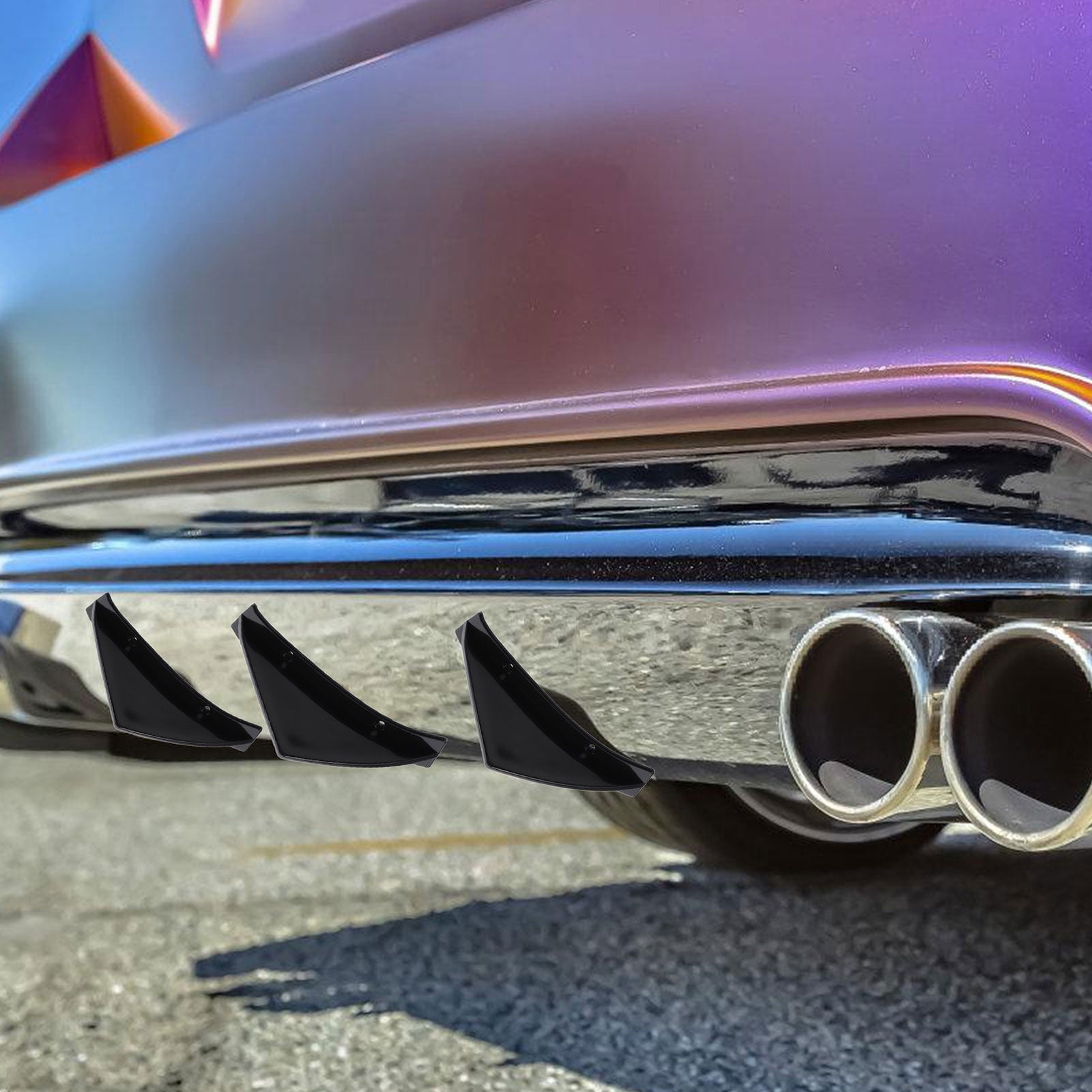 WHAMVOX 4pcs Universal Car Rear Trunk Spoiler Carbon Fiber Texture Rear ...