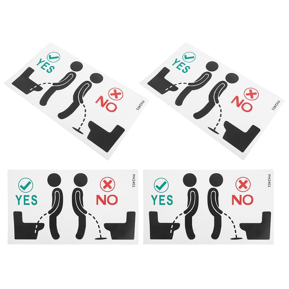 WHAMVOX 4pcs Waterproof Toilet Stickers Creative And Funny Bathroom ...
