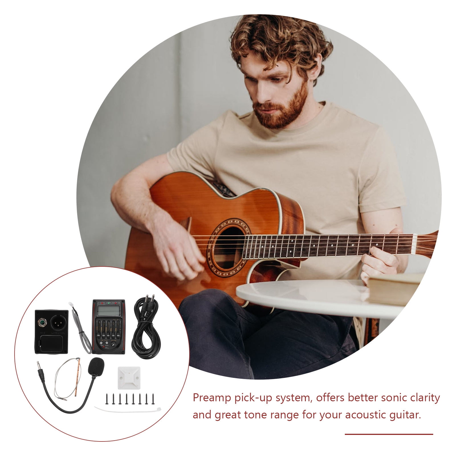 WHAMVOX 5 Band Acoustic Guitar Preamp EQ Equalizer Guitar Preamplifier ...