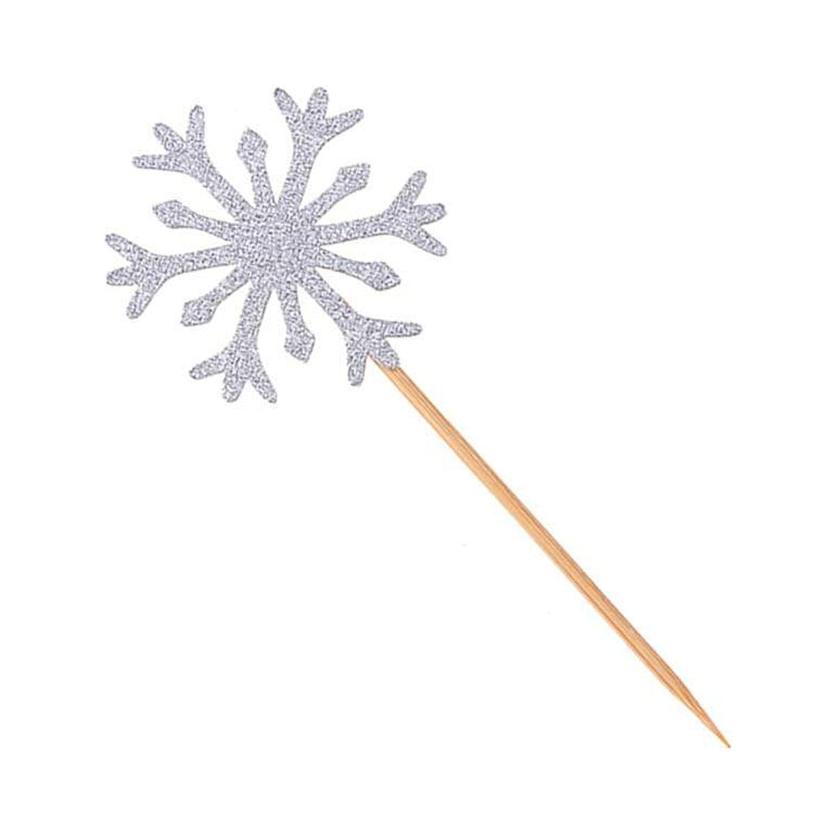 WHAMVOX 5 Pack Snowflake Cupcake Toppers Multi Color Paper Picks for ...