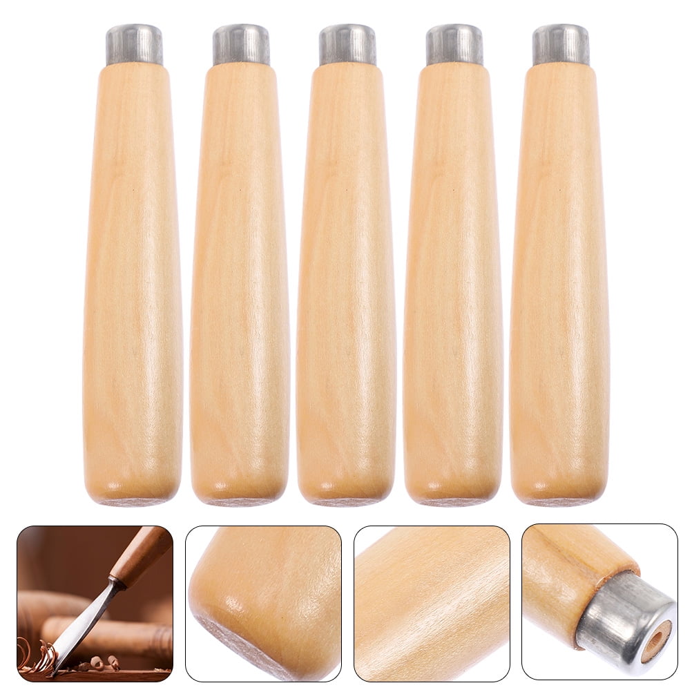 WHAMVOX 5 Pcs File Handle Grip Wooden Rasp Cutting Tool Office Repair ...