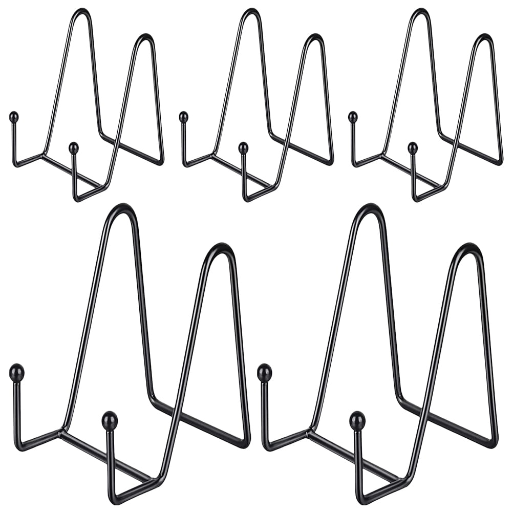 WHAMVOX 5 Pcs Iron Bracket Black Book Stand Comic Display Desktop Shelf ...