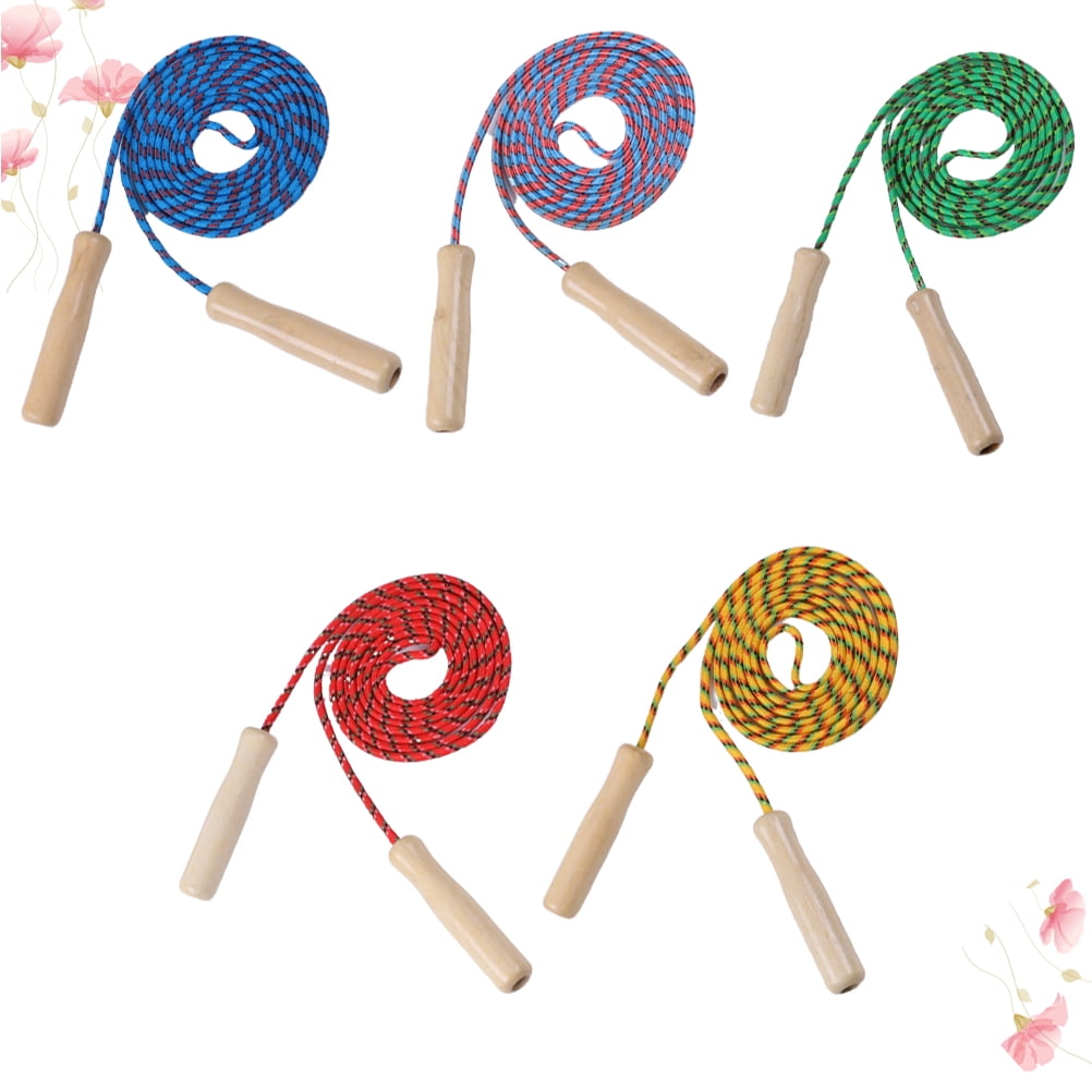WHAMVOX 5 Pcs Kids Jump Ropes Transition Beginners Jump Skip Rope Man ...