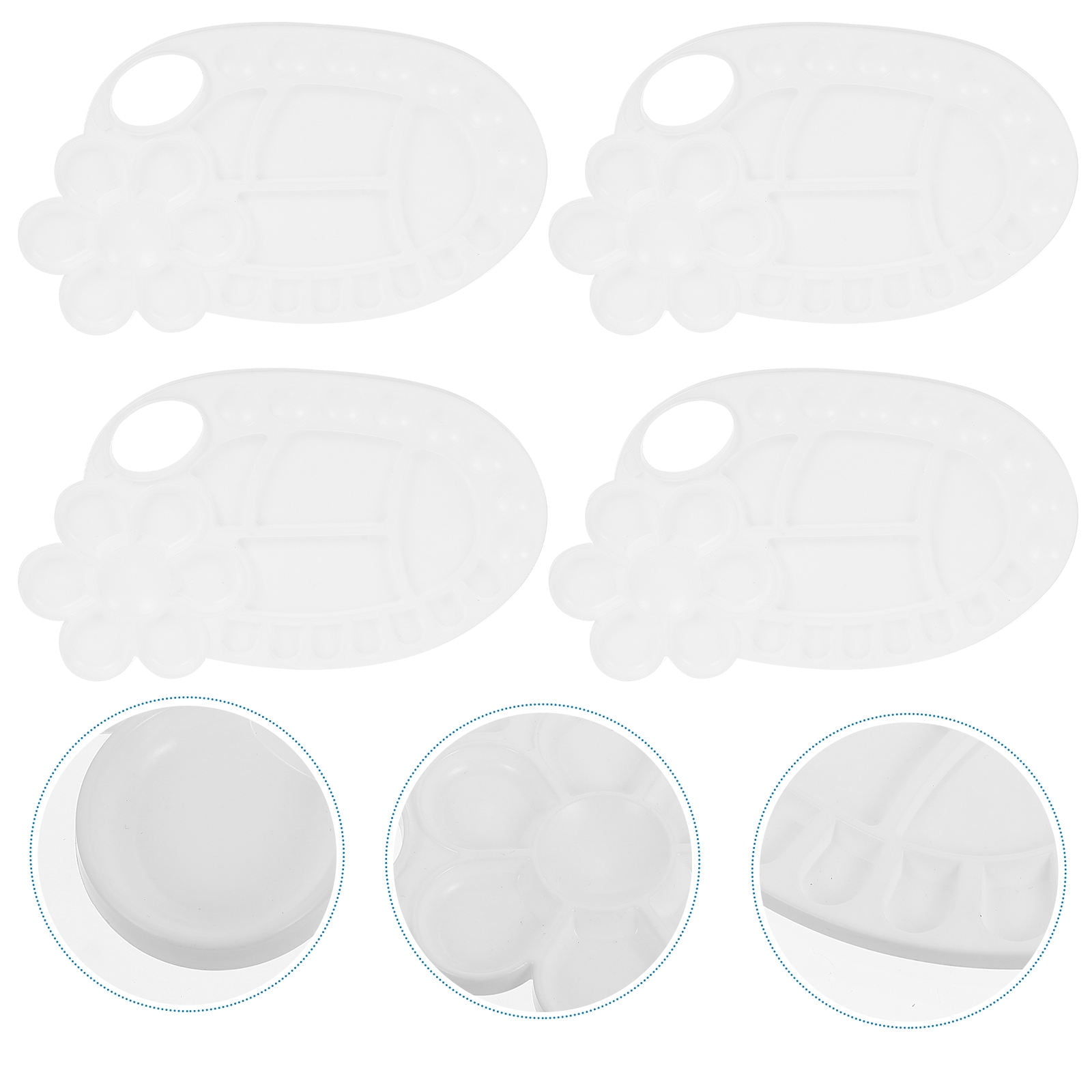 WHAMVOX 5 Pcs Painting Trays Ellipse Palette Color Mixing Trays 24.3X14 ...