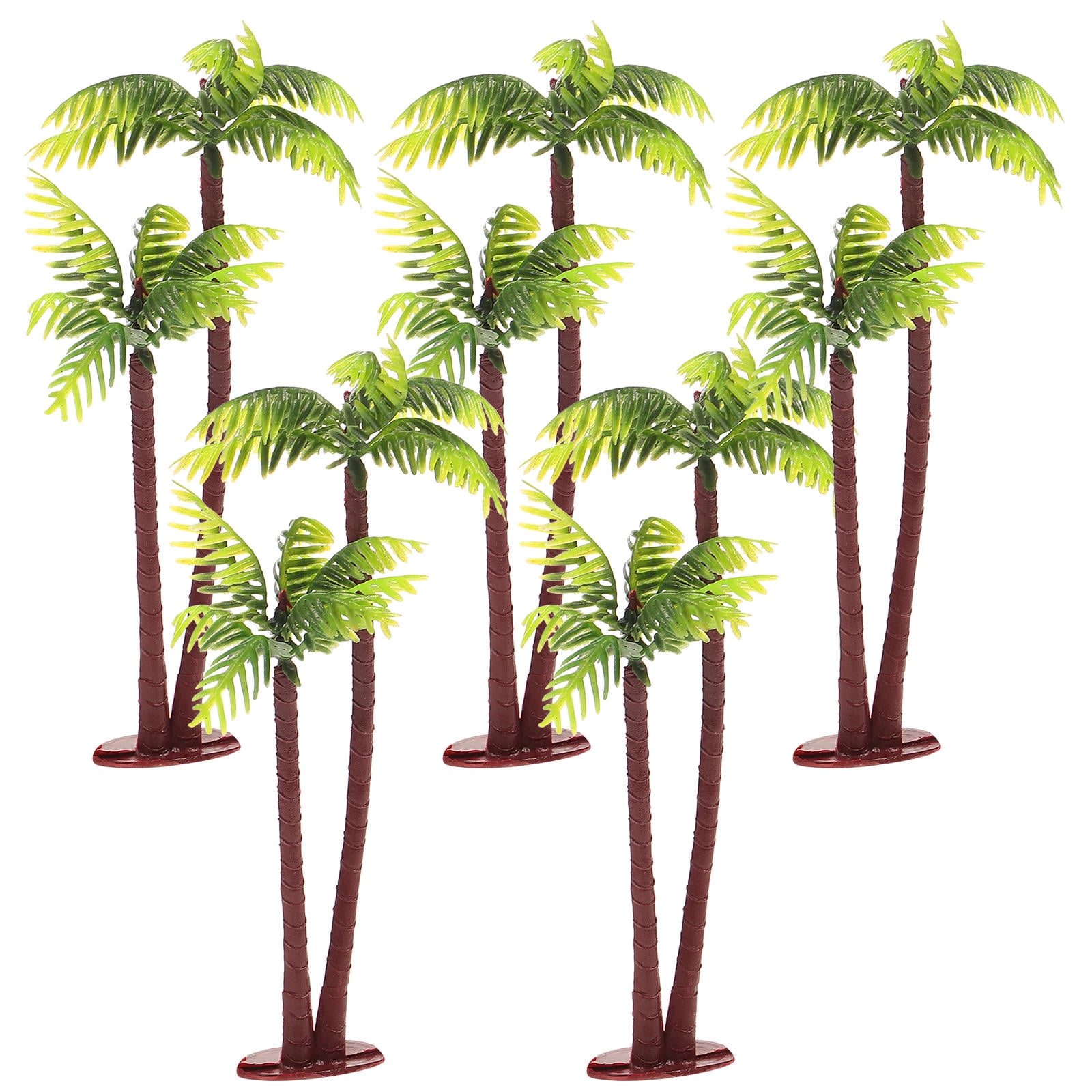 WHAMVOX 5 Pcs Plastic Palm Trees Mini Decoration Little Child Green ...