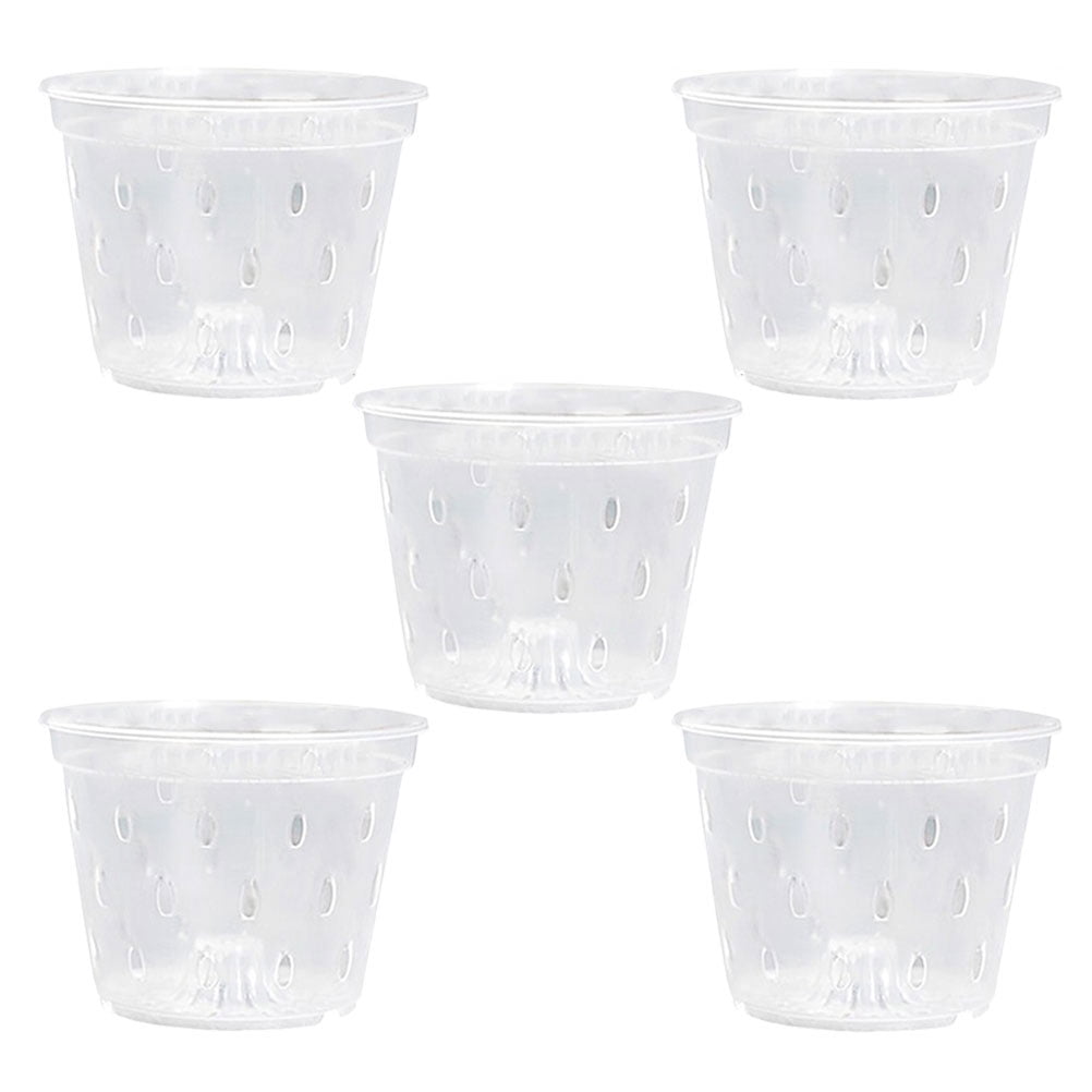 WHAMVOX 5 Pcs Plastic Plant Containers Orchid Planter Drainage ...