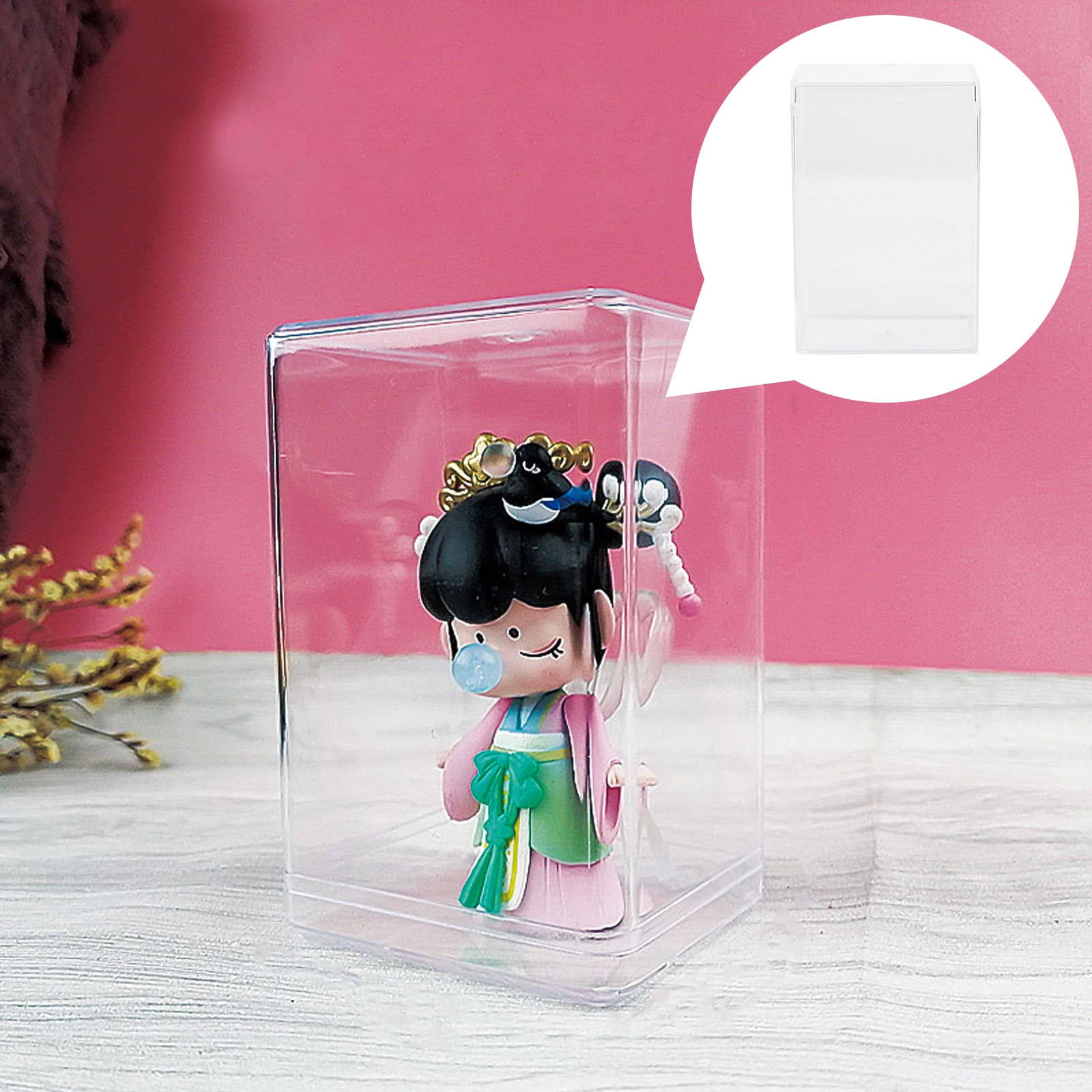 WHAMVOX 5 Pcs Stand Mini Figure Storage Box Figurine Display Case 9.5X6 ...