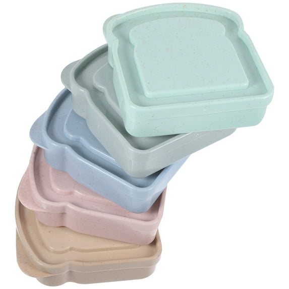 WHAMVOX 5 Pcs Toast Box Bread Boxes Air Tight Storage Container ...