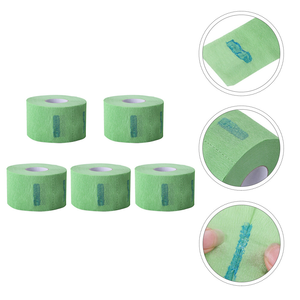 WHAMVOX 5 Rolls Collar Papers Green Rectangular Barber Paper Neck For ...