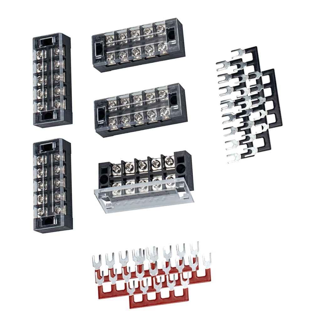 WHAMVOX 5 Sets 5P Dual Row Screw Terminal Strip Blocks 25A 5 Positions ...