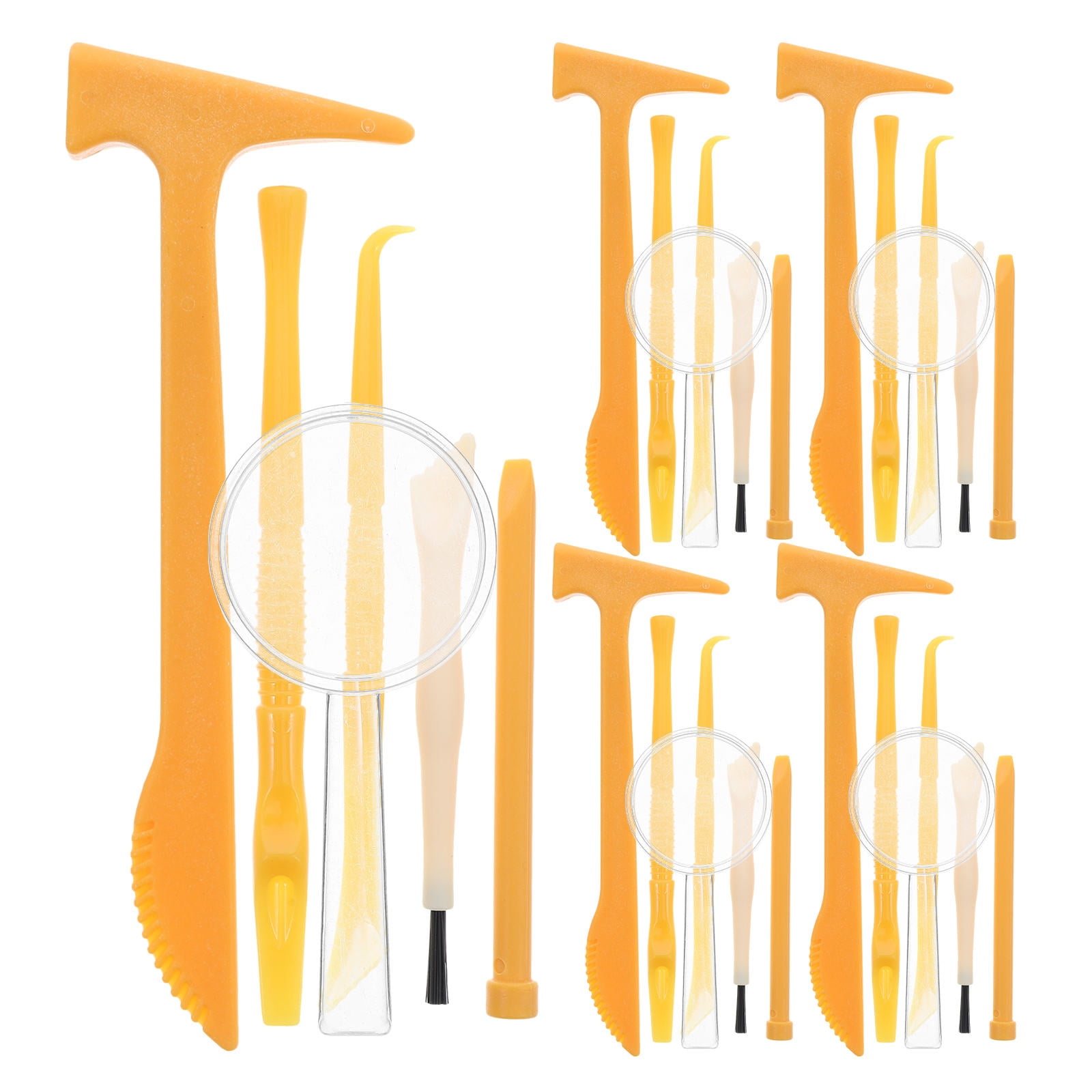 WHAMVOX 5 Sets Diy Archaeological Digging Toy Set Orange PVC Geology ...