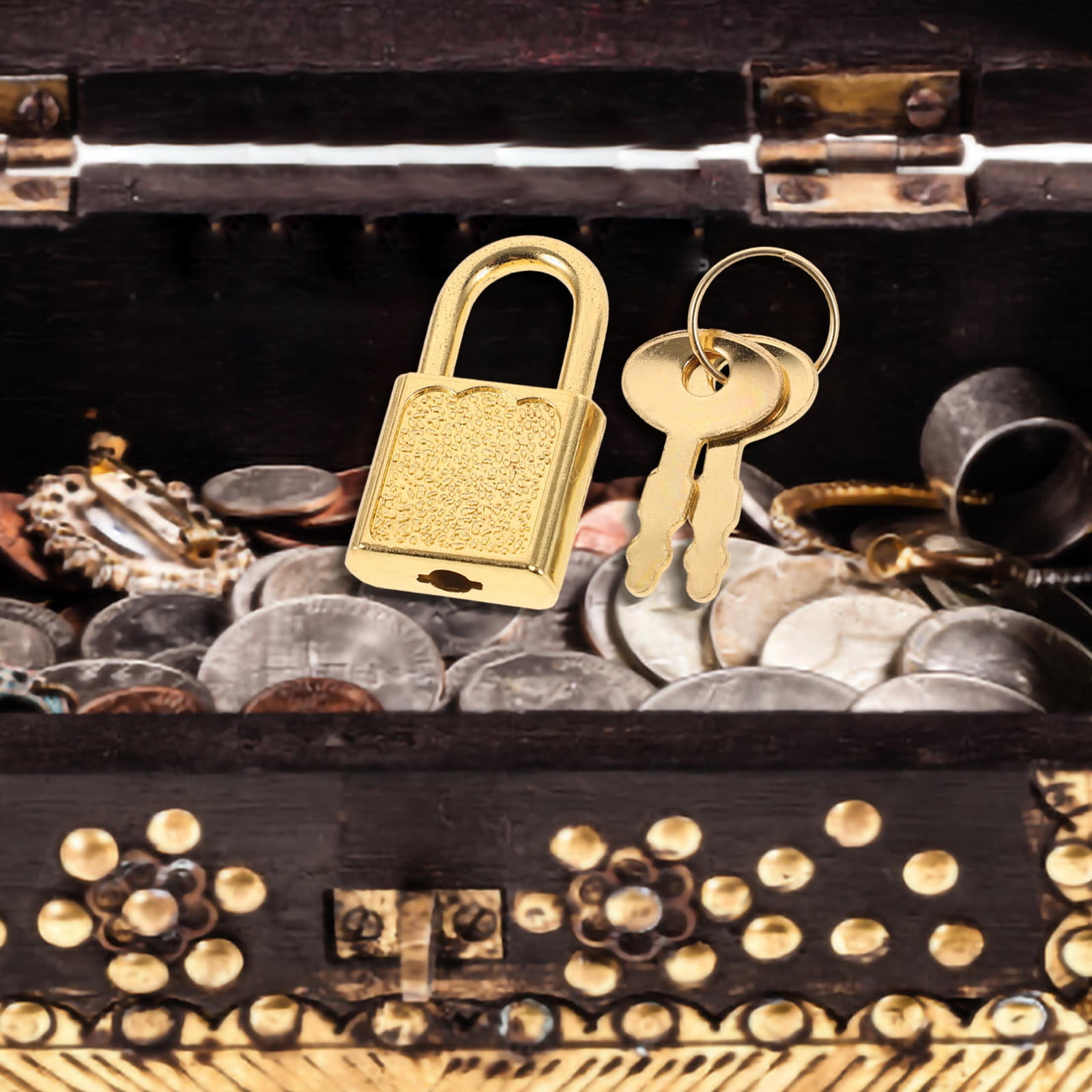 WHAMVOX 5 Sets Pirate Treasure Chest Locks And Keys Kit Trinkets Box ...