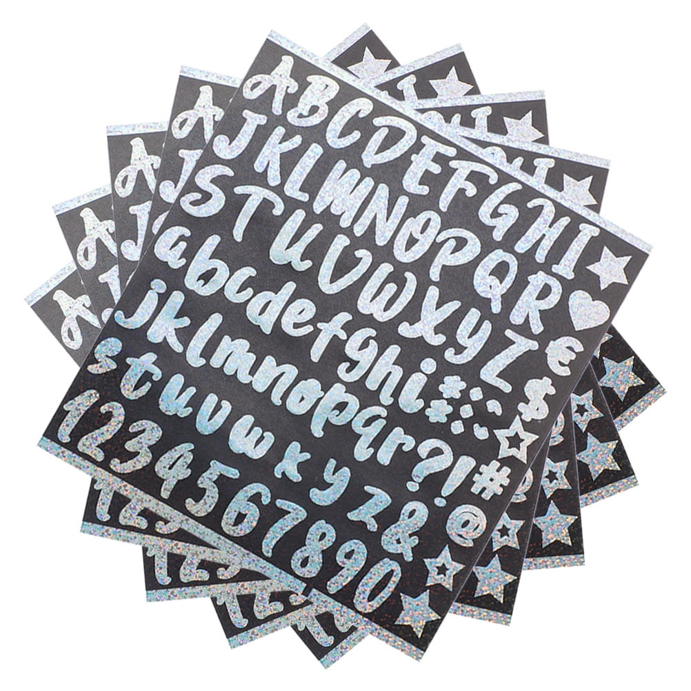 WHAMVOX 5 Sheets Letter Stickers Alphabet Small Classroom Number ...