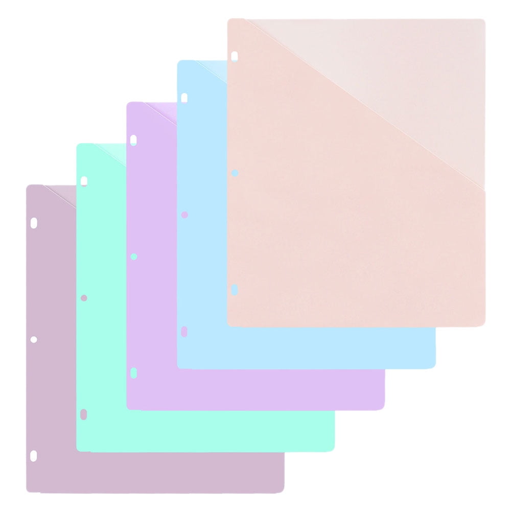 WHAMVOX 5 Sheets Loose Leaf Binder Bag Bags Dividers with Pockets and ...