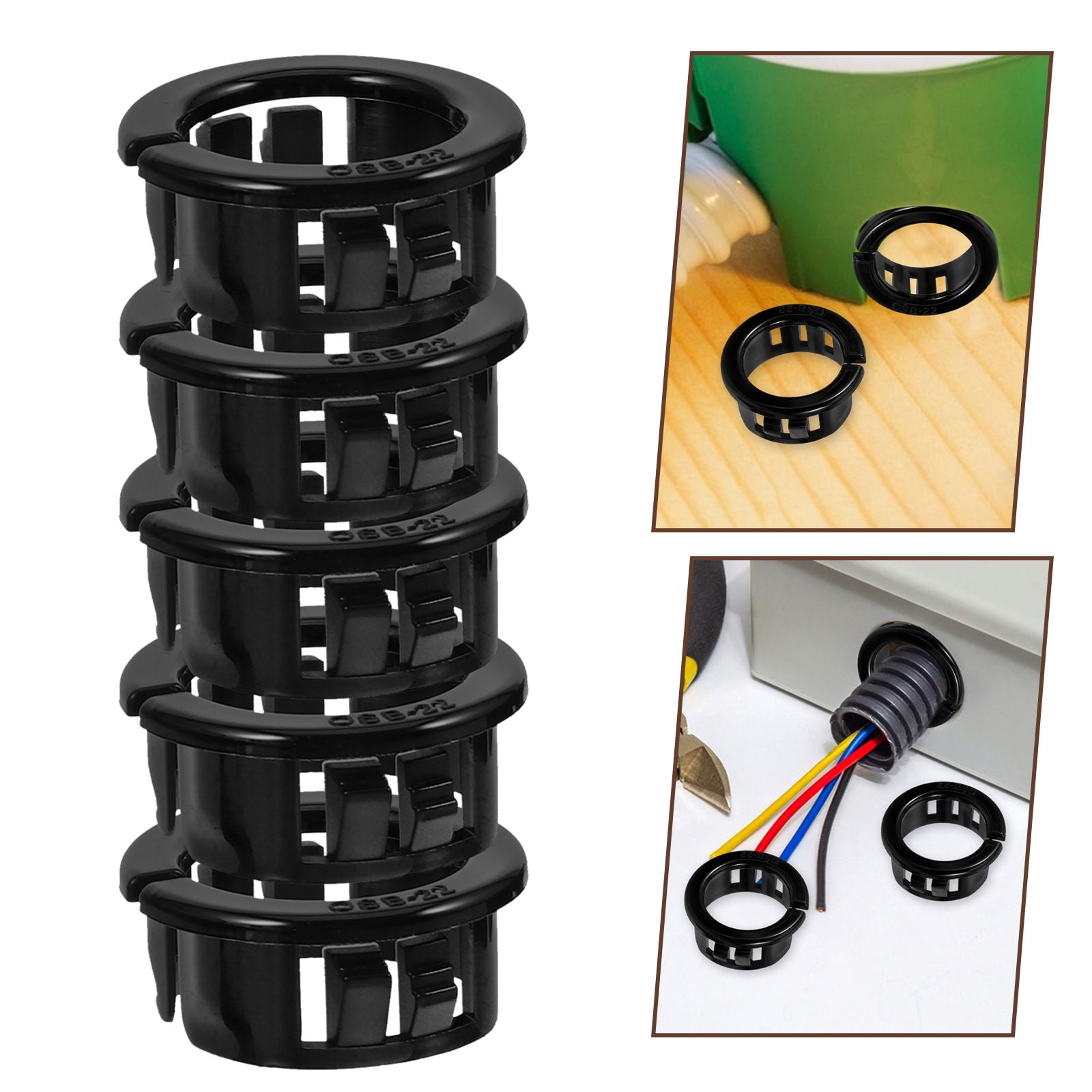 WHAMVOX 50 Pcs Cable Grommets Snap Bushing Grommet Plastic Grommets ...