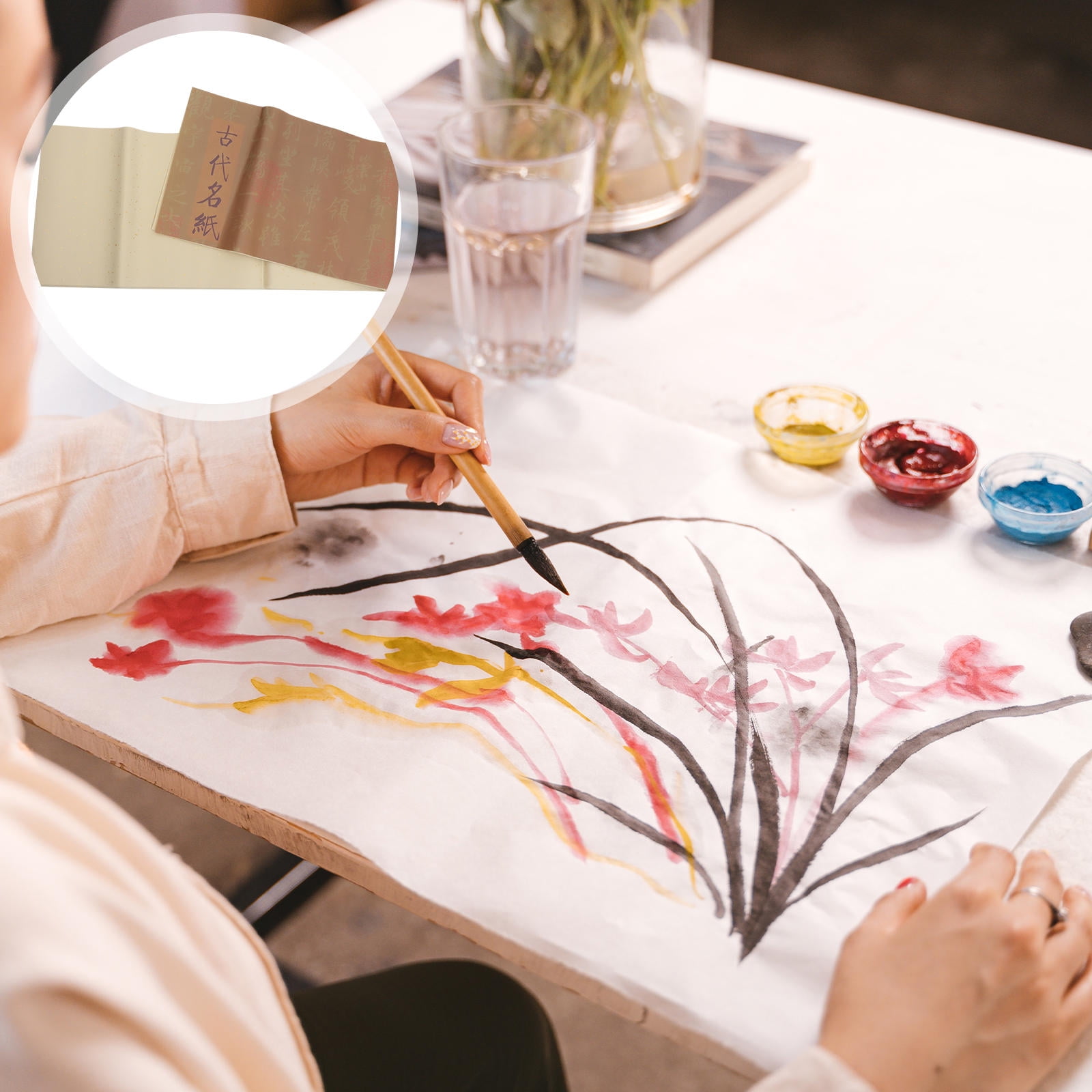 WHAMVOX 50 Pcs Calligraphy Paper Antique Rice Xuan Chinese Art ...