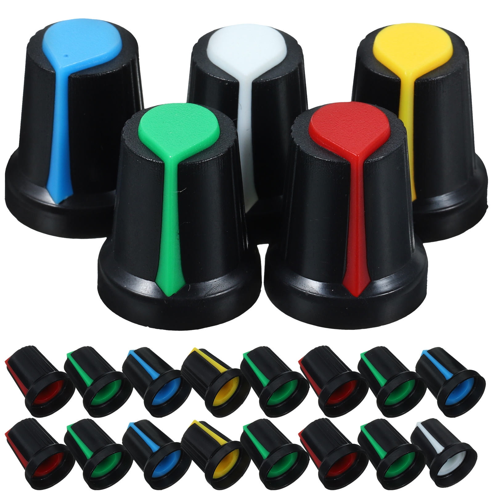 WHAMVOX 50 Pcs Electric Guitar Control Knobs Guitars Potentiometer Cap ...